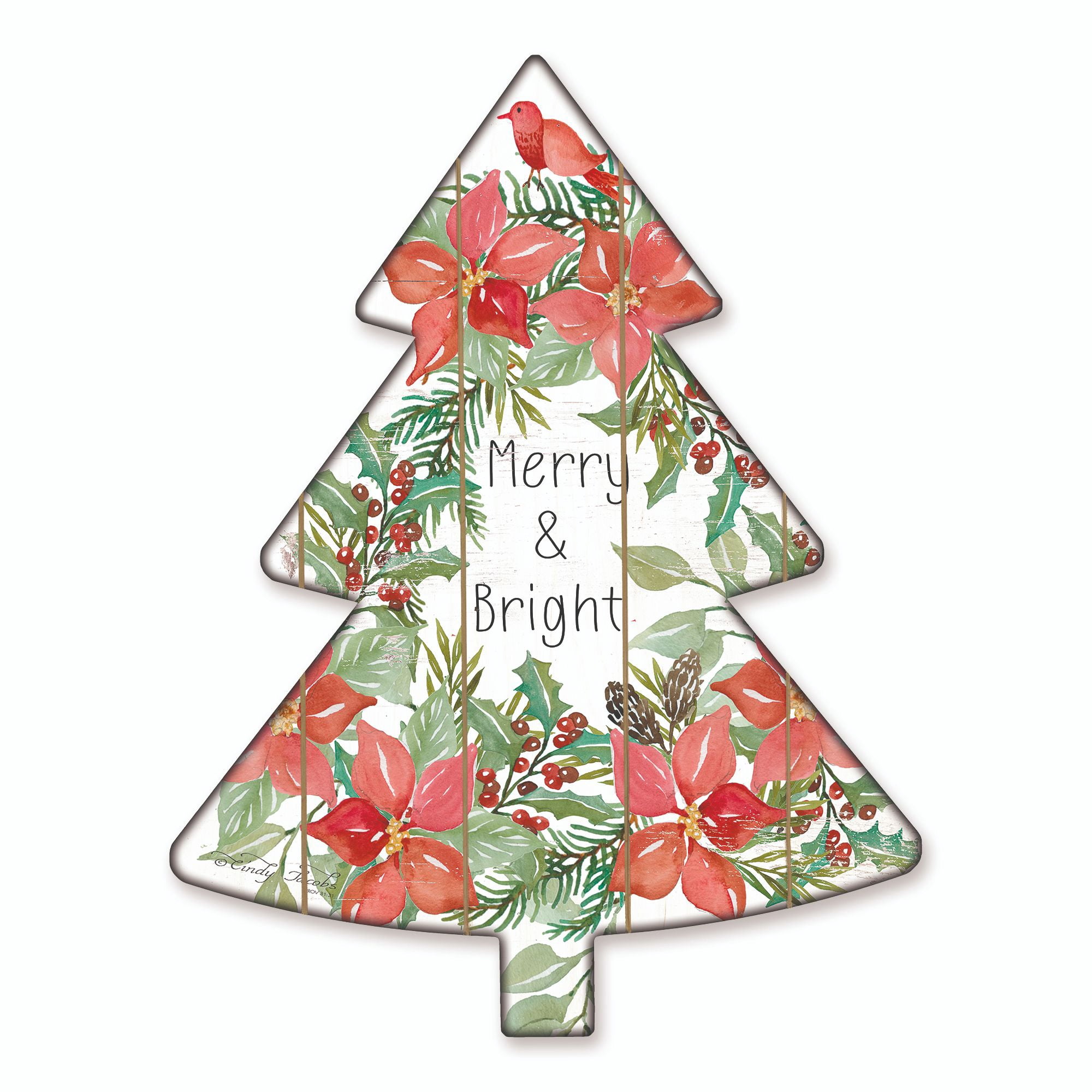 Penny Lane Publishing 18" White and Red "Merry and Bright" Hanging Tree ...