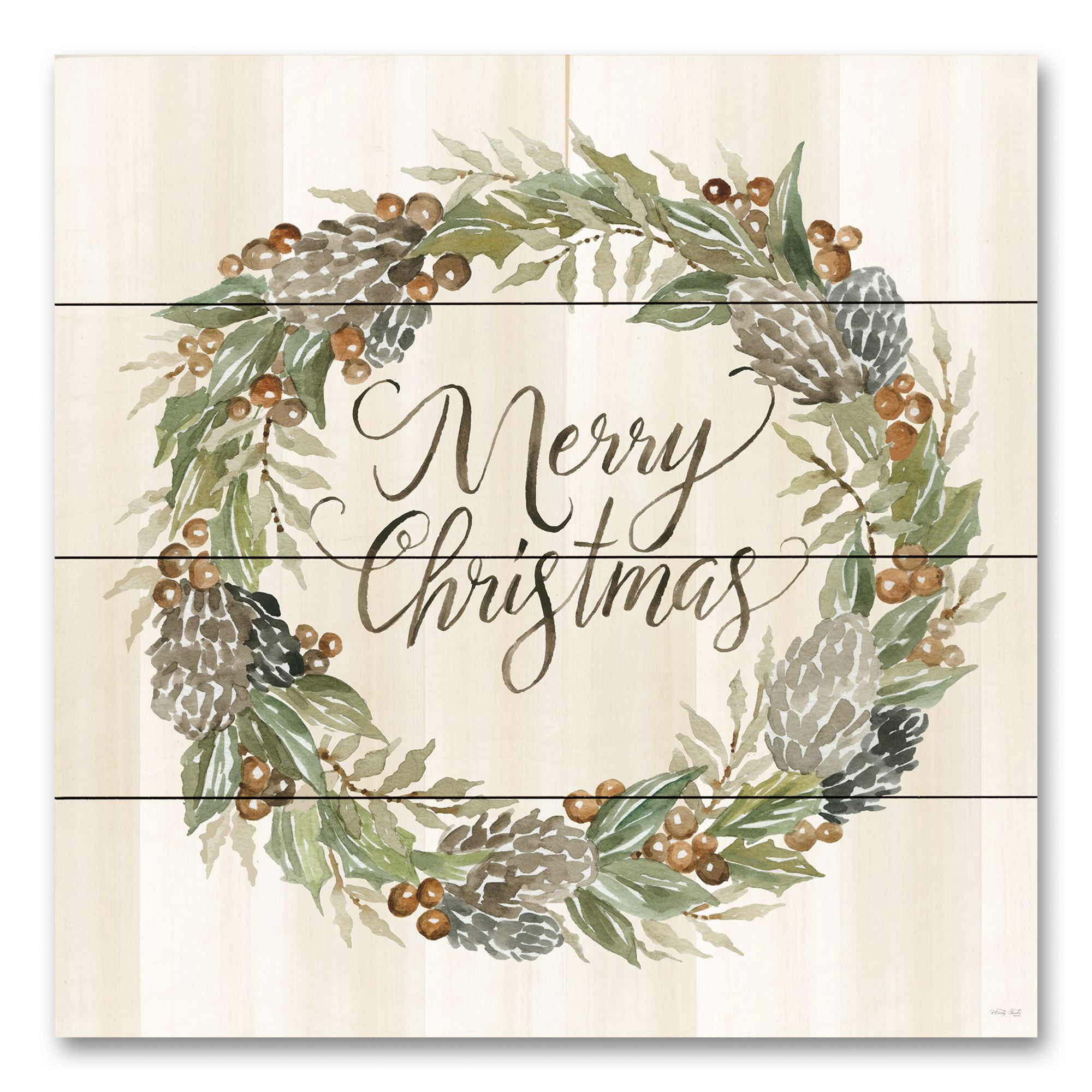 Penny Lane Publishing Ivory and Brown Sage Merry Christmas Wreath ...