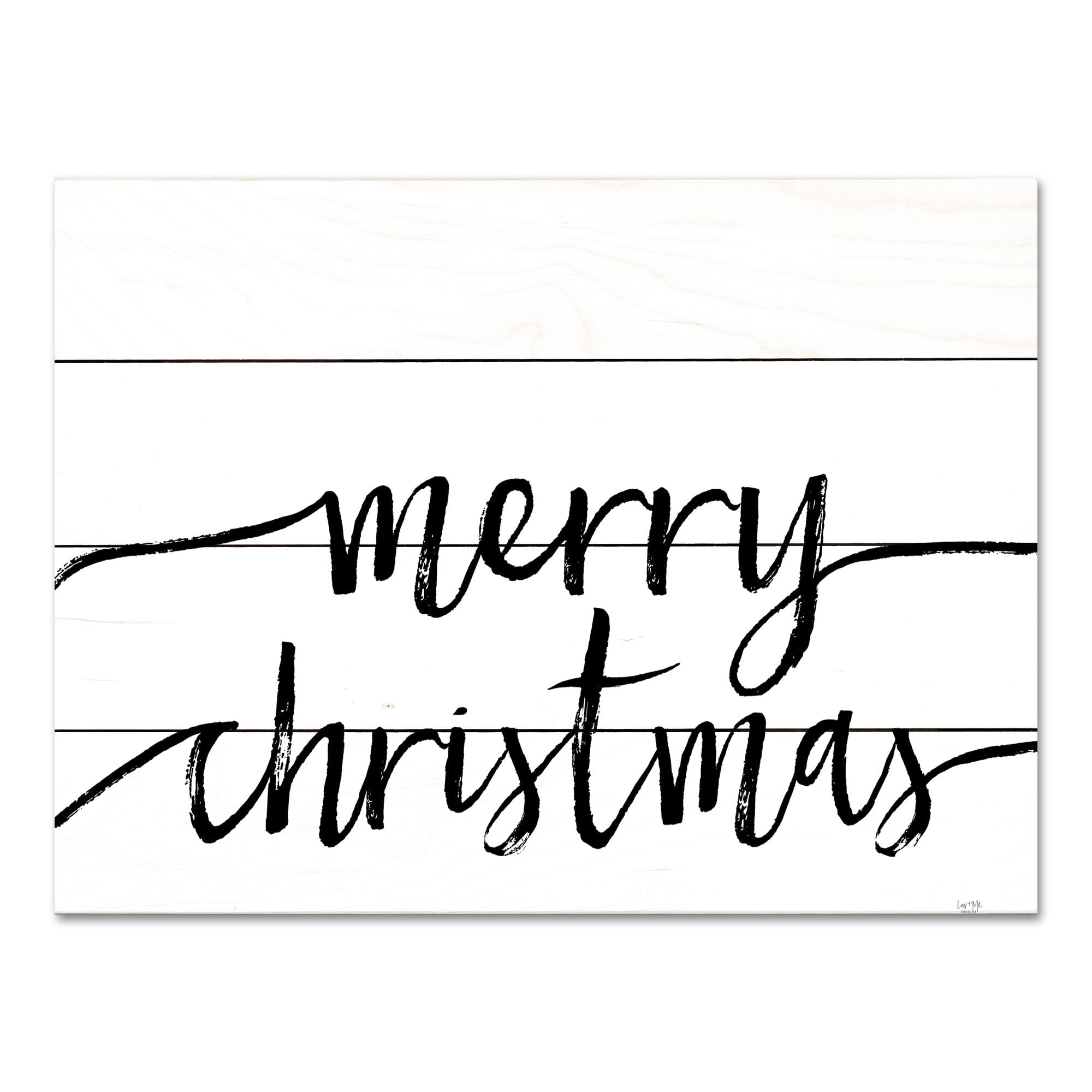 Penny Lane Publishing White and Black Merry Christmas Rectangular Wall ...