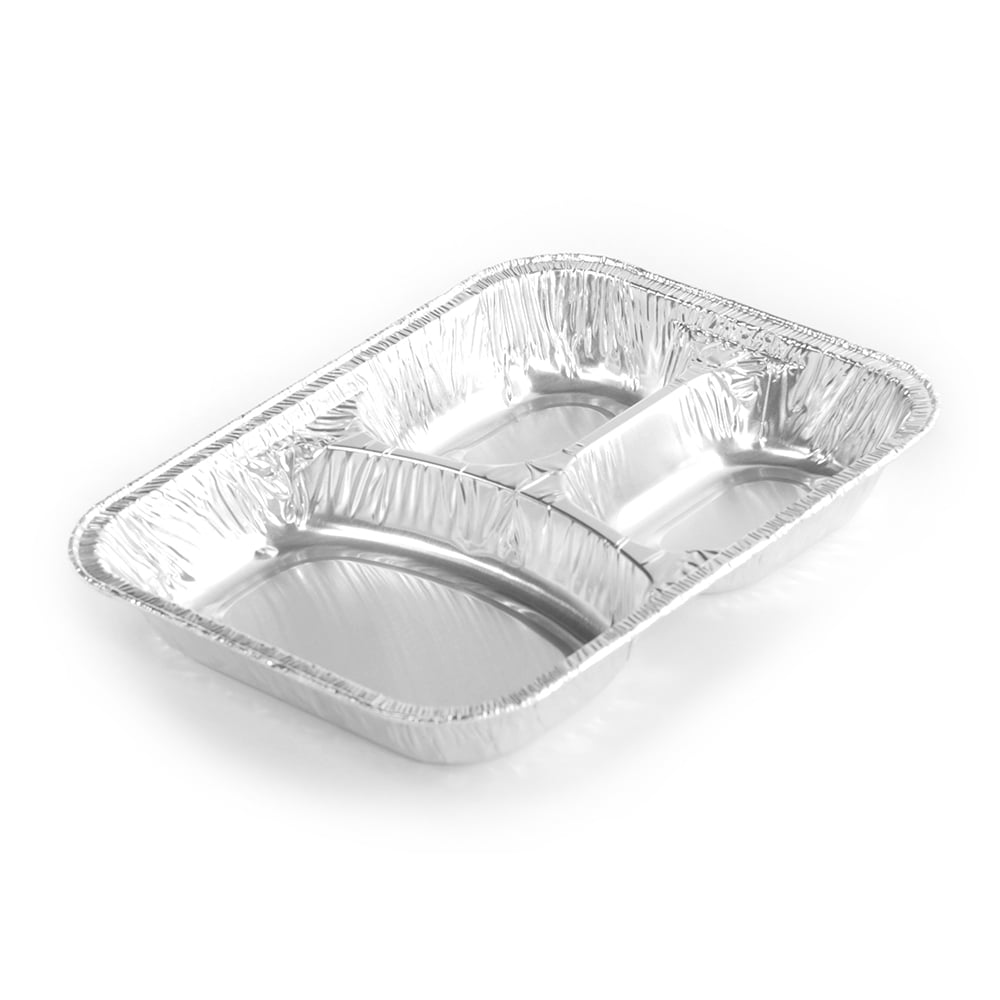 Penny Plate Aluminum 3-Compartment Oblong Pan, 8.5" x 6.5" x 1.2" | 500 ...