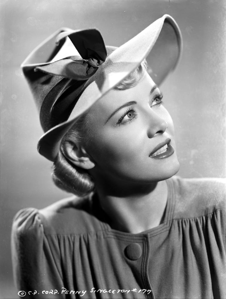 Penny Singleton Looking Up wearing Ribbon Hat Close Up Portrait Photo ...