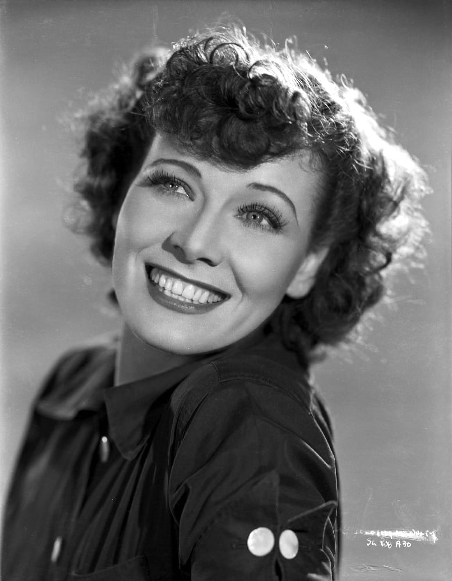 Penny Singleton smiling wearing Black Blouse Close Up Portrait Photo ...