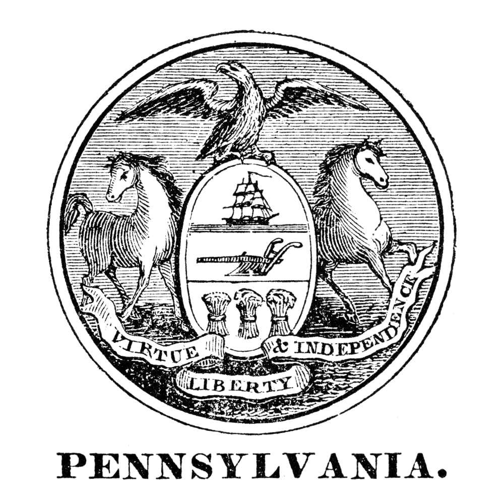 Pennyslvania State Seal. Nthe Seal Of Pennsylvania One Of The Original ...