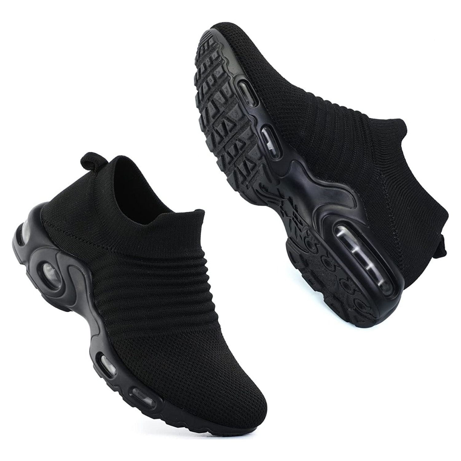 Pennysue Women's Fashion Casual Black Mesh Air Cushion Slip-on Sock ...