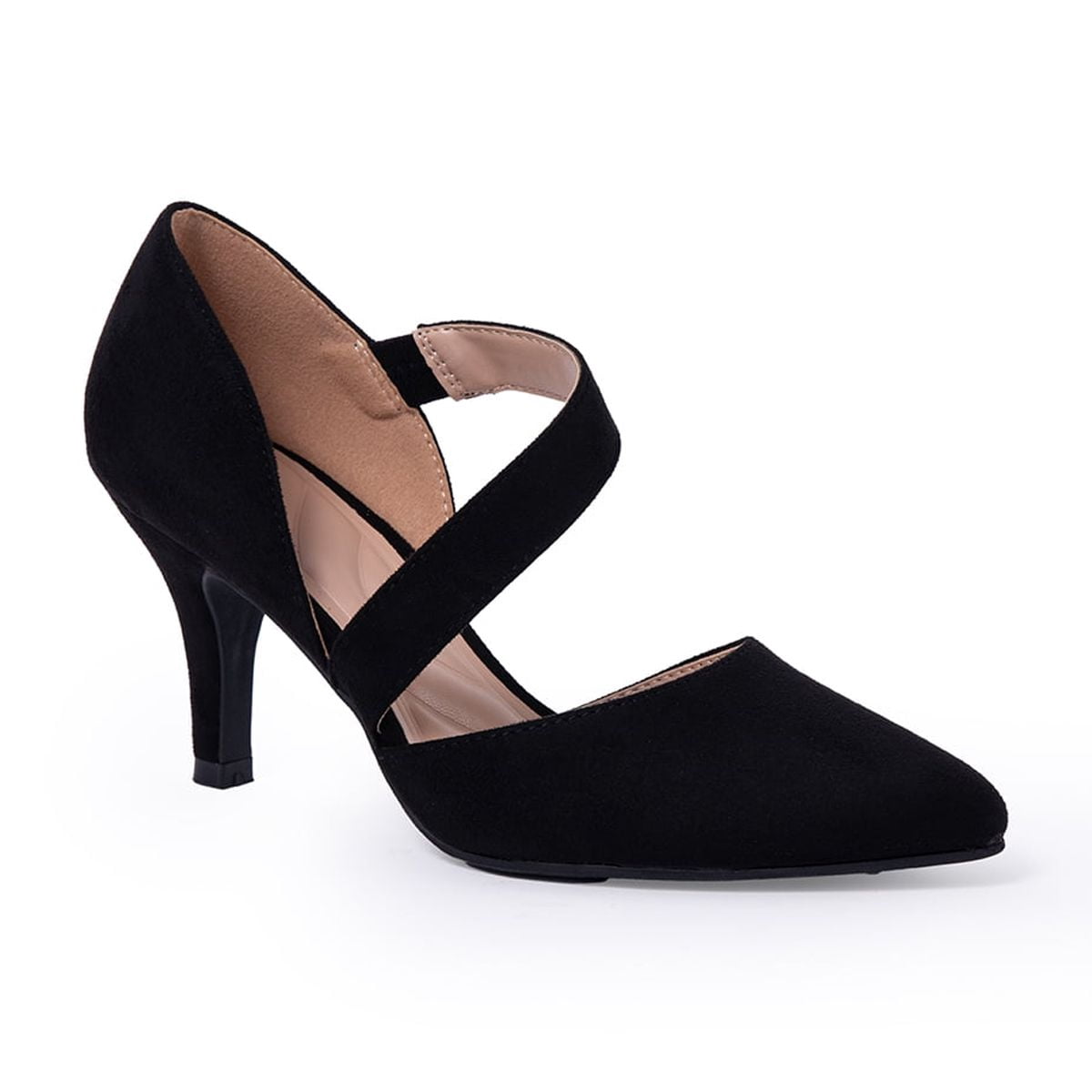 Pennysue Women's Black Strappy Short Heels With Pointed Toes Size 7.5 ...