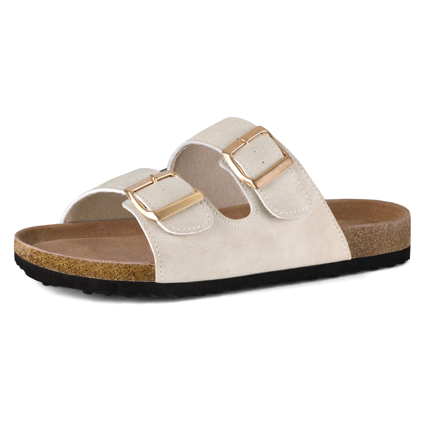 Penny Sue Women's Cork Footbed Slide Sandals, Off-White Adjustable ...