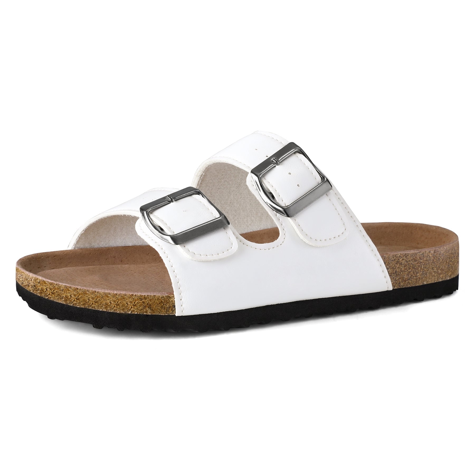 Pennysue Women's Cushioned Cork Footbed Slide Sandals, Adjustable ...