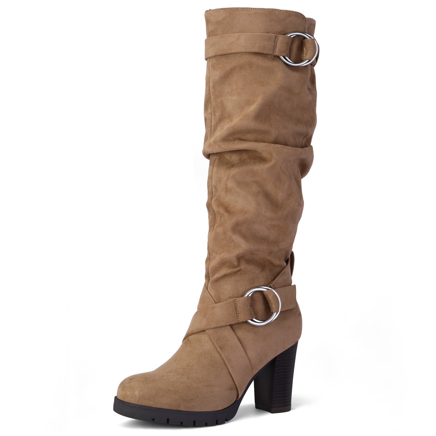 Pennysue Women's Fashion Knee High Boots With Chunky Heel Winter Warm ...