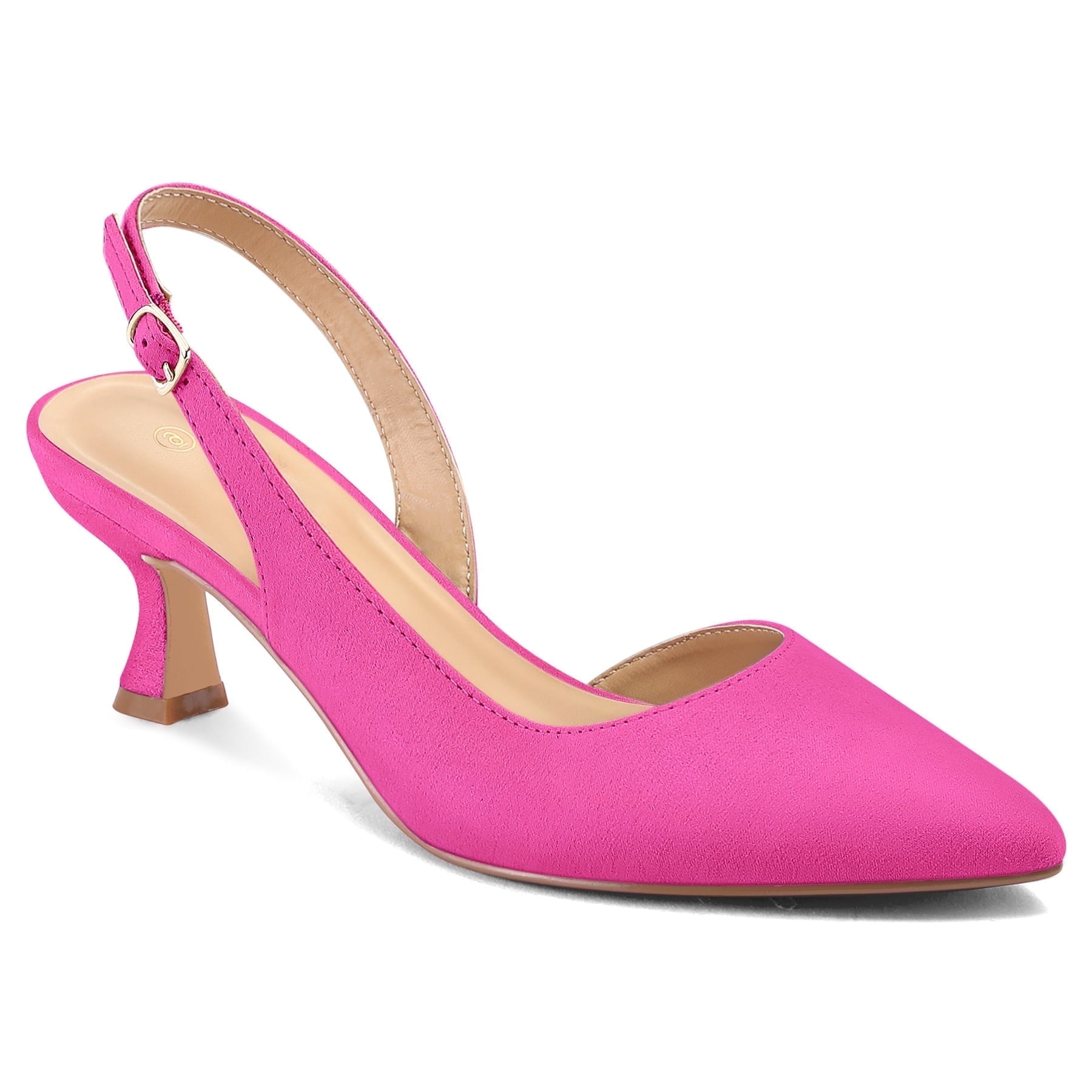 Pennysue Women's Slingback Heels Hot Pink Pointed Toe Dress Pumps 7.5M ...