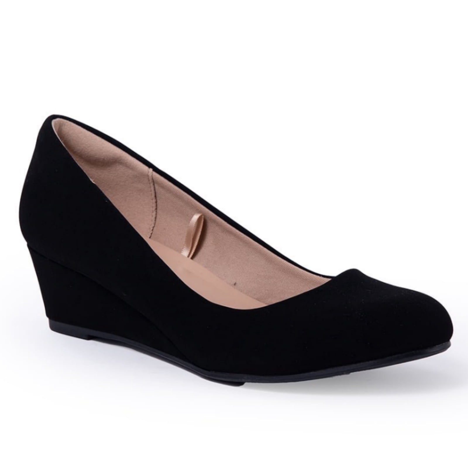 Pennysue Women's Wedge Pumps Black Closed Toe Shoes 2 Inch 7.5M ...