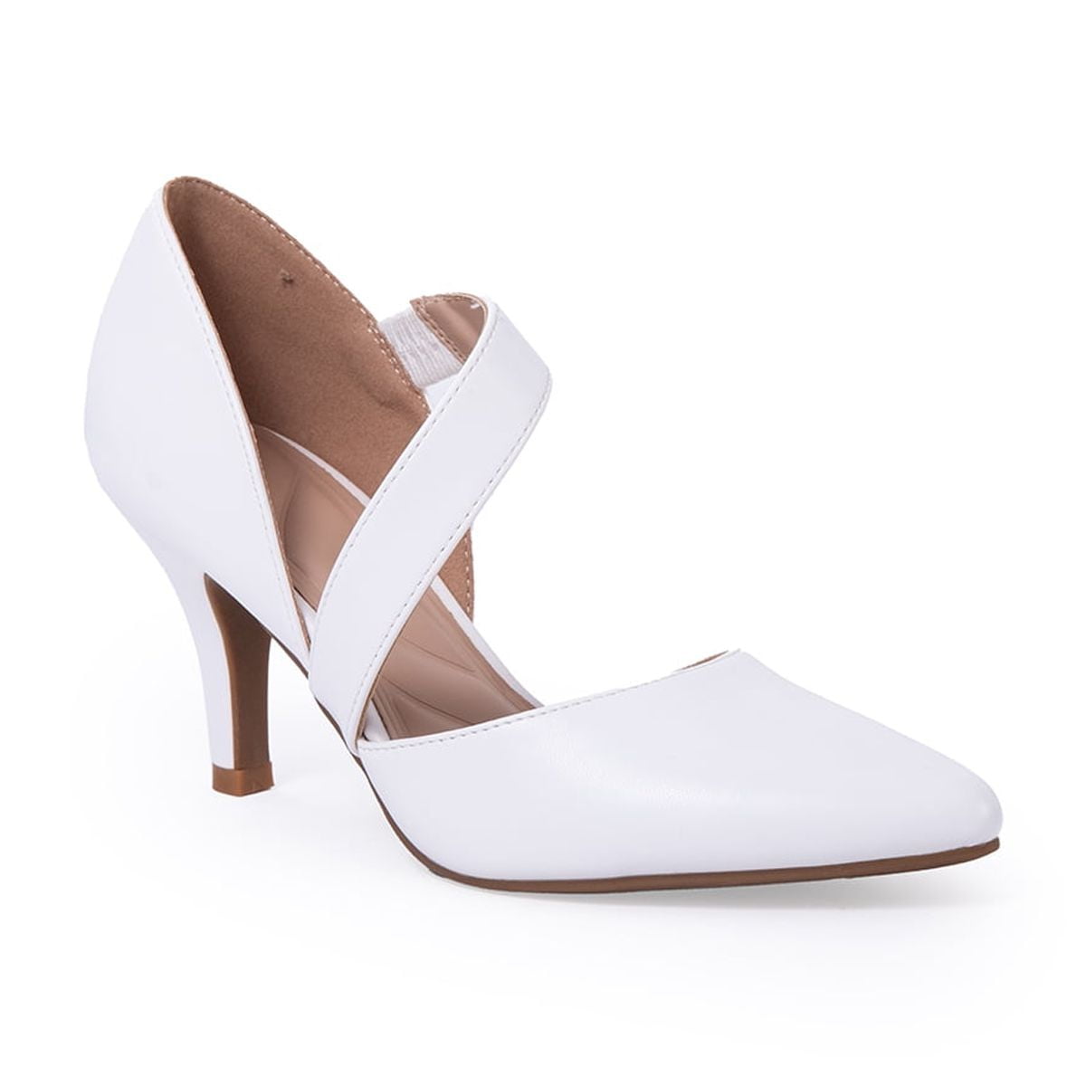 Pennysue Women's White Strappy Short Heels With Pointed Toes Size 8 ...