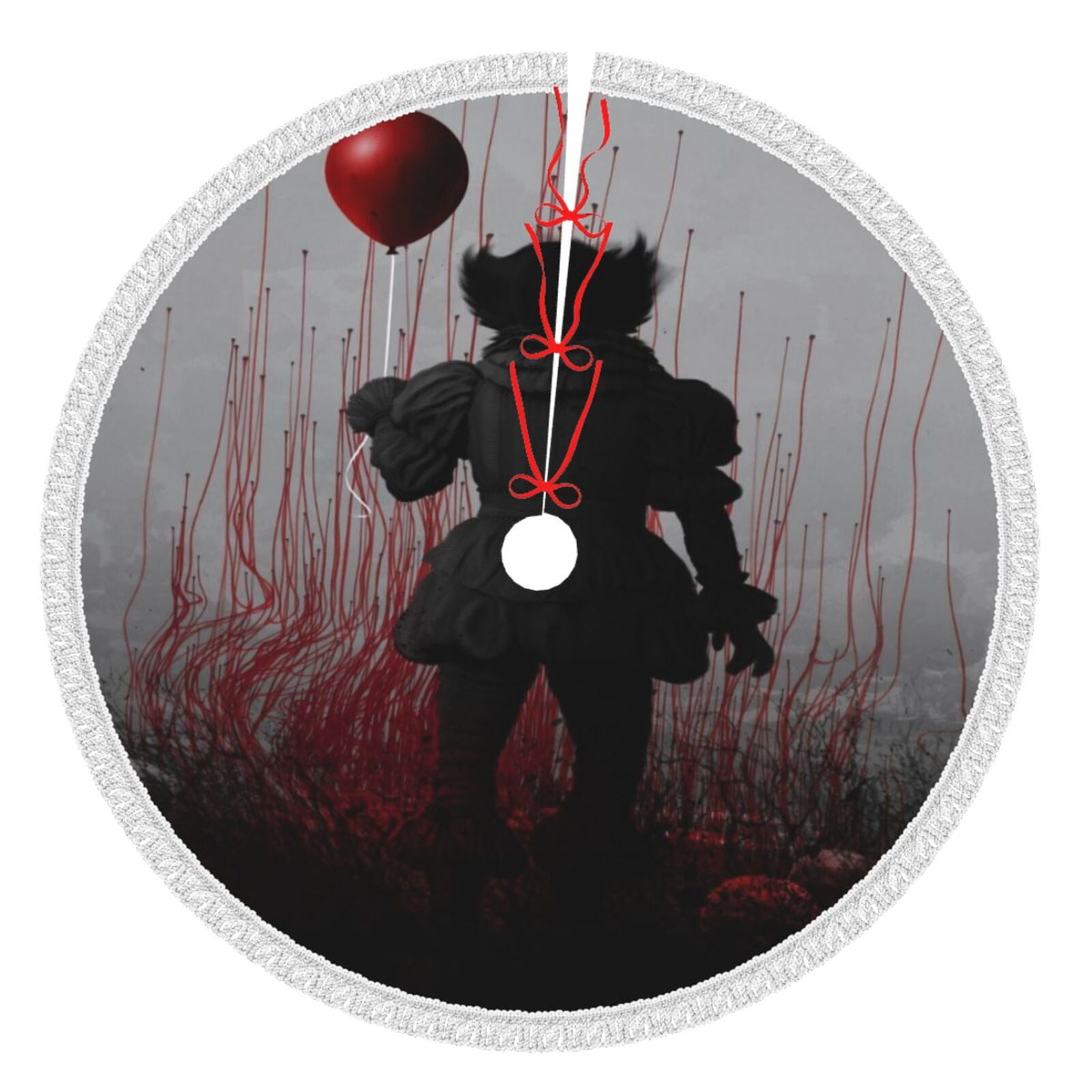 Pennywise Christmas Tree Skirt with Tassels, Large Christmas Tree ...