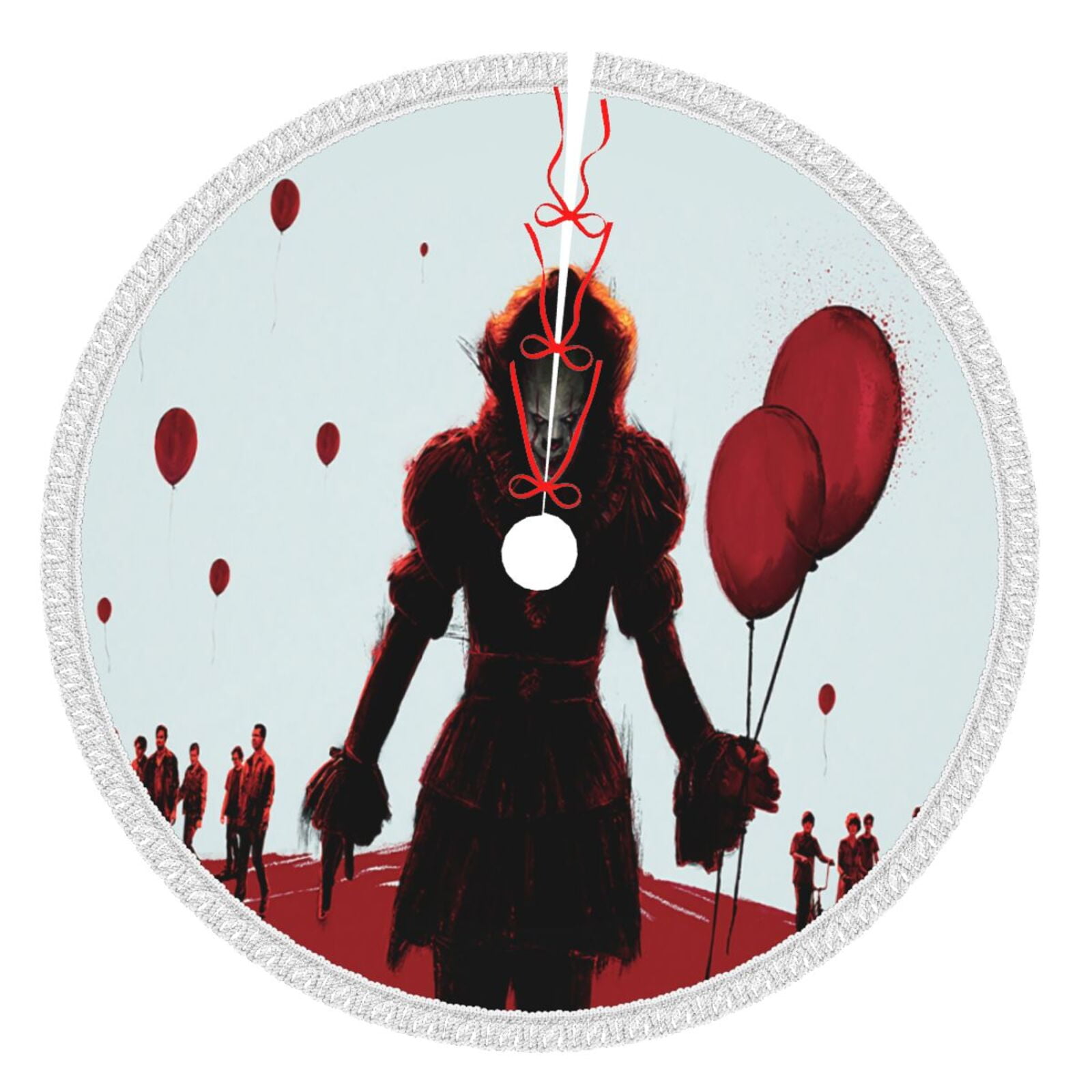 Pennywise Christmas Tree Skirt with Tassels, Large Christmas Tree ...
