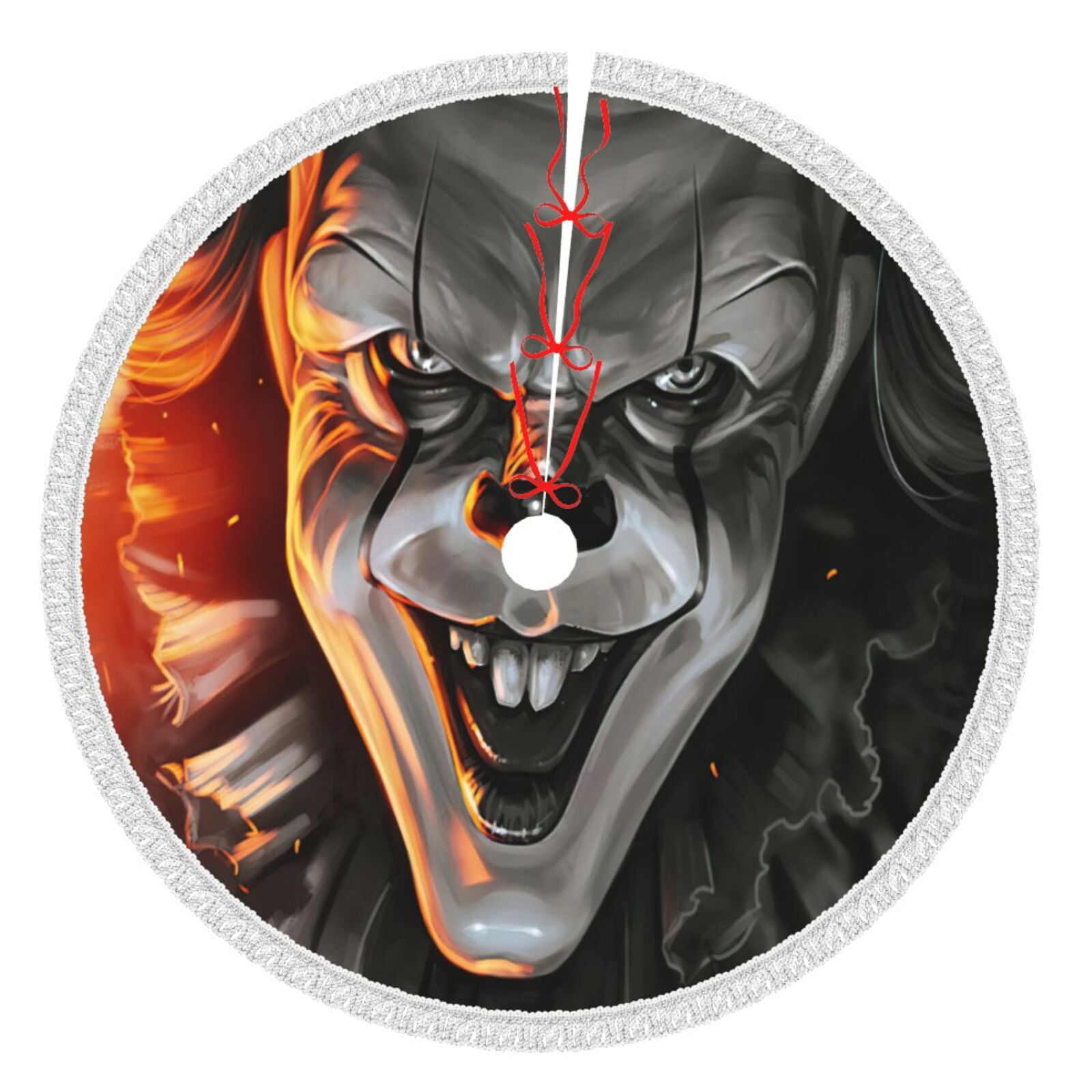 Pennywise Christmas Tree Skirt with Tassels, Large Christmas Tree ...