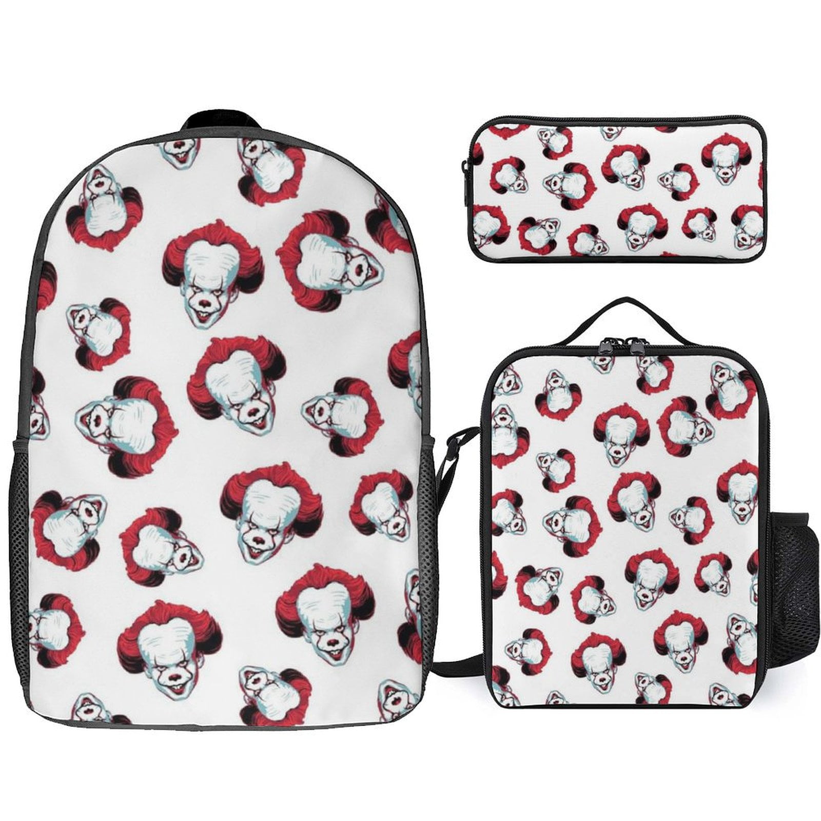 Pennywise Clown Schoolbag With Lunch Bag Pencil Case Set Unisex Laptop ...