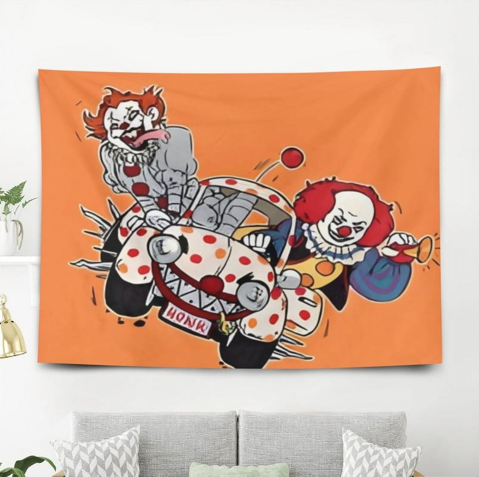 Pennywise Clown pattern wall hanging 50*60 inches high-quality peach ...