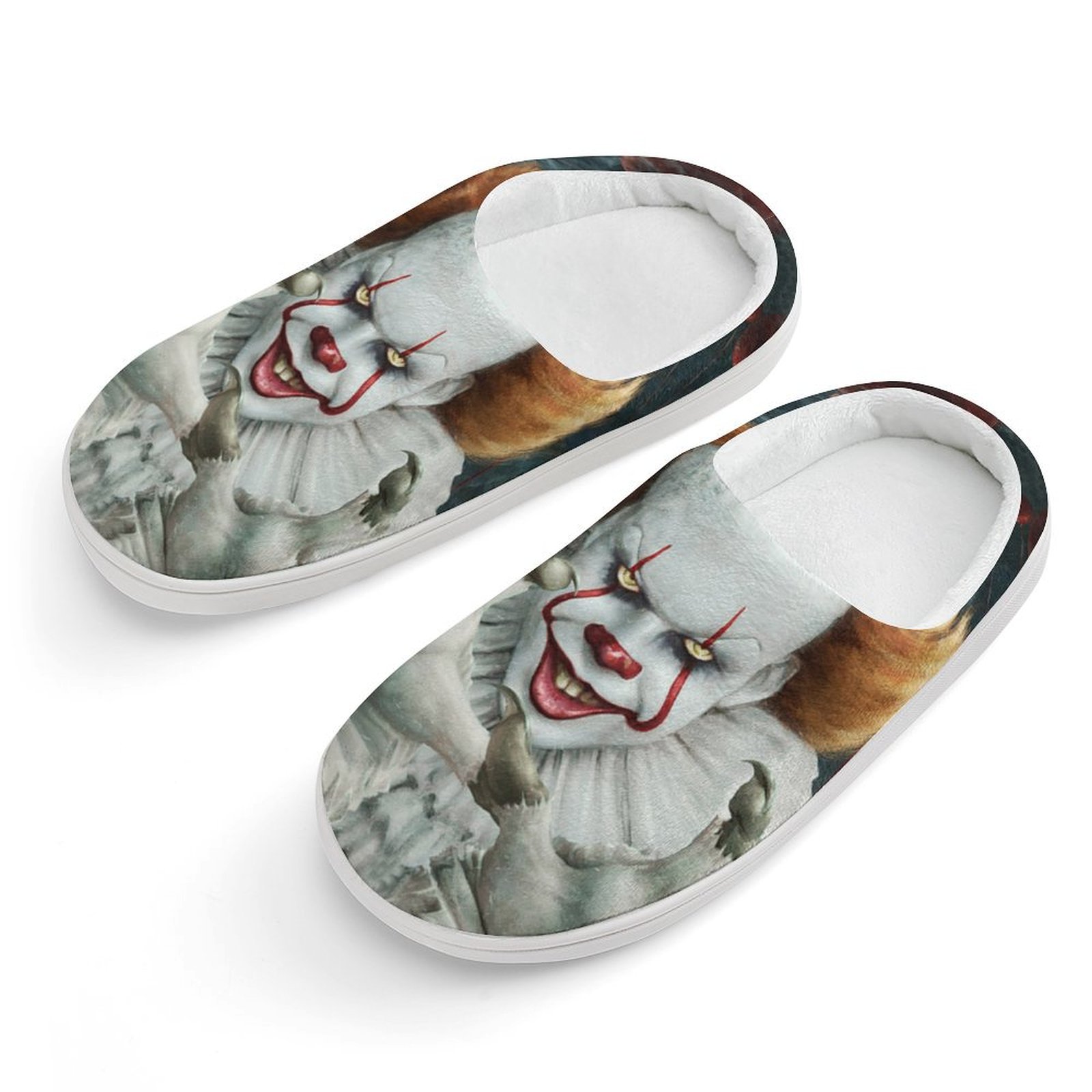 Pennywise Dancing Clown Fluffy House Cotton Slippers Memory Foam Suede ...