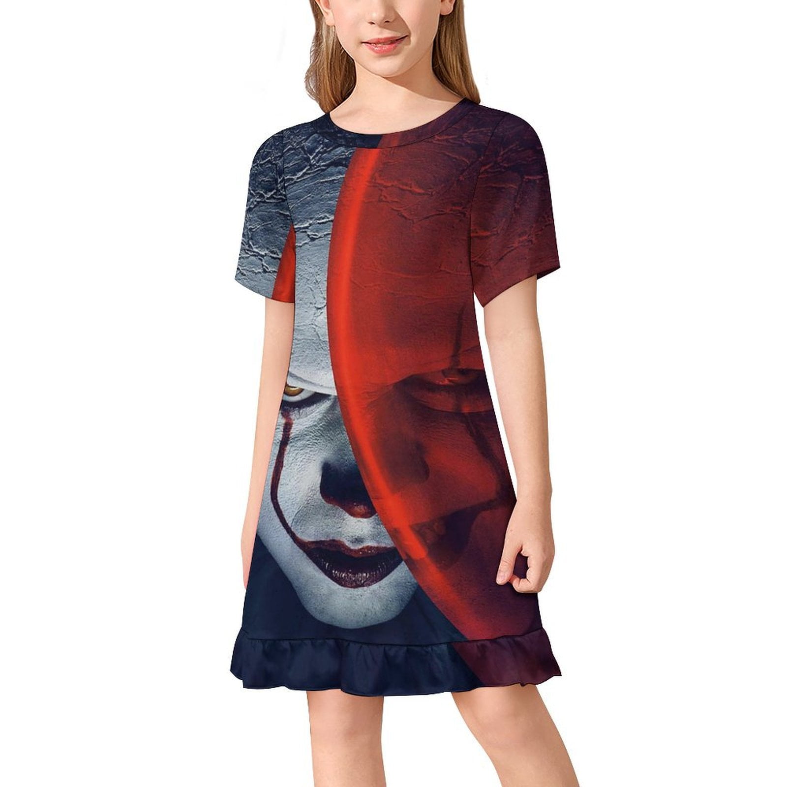Pennywise Horror Children's Short Sleeved Dress 3D Printed Classical ...