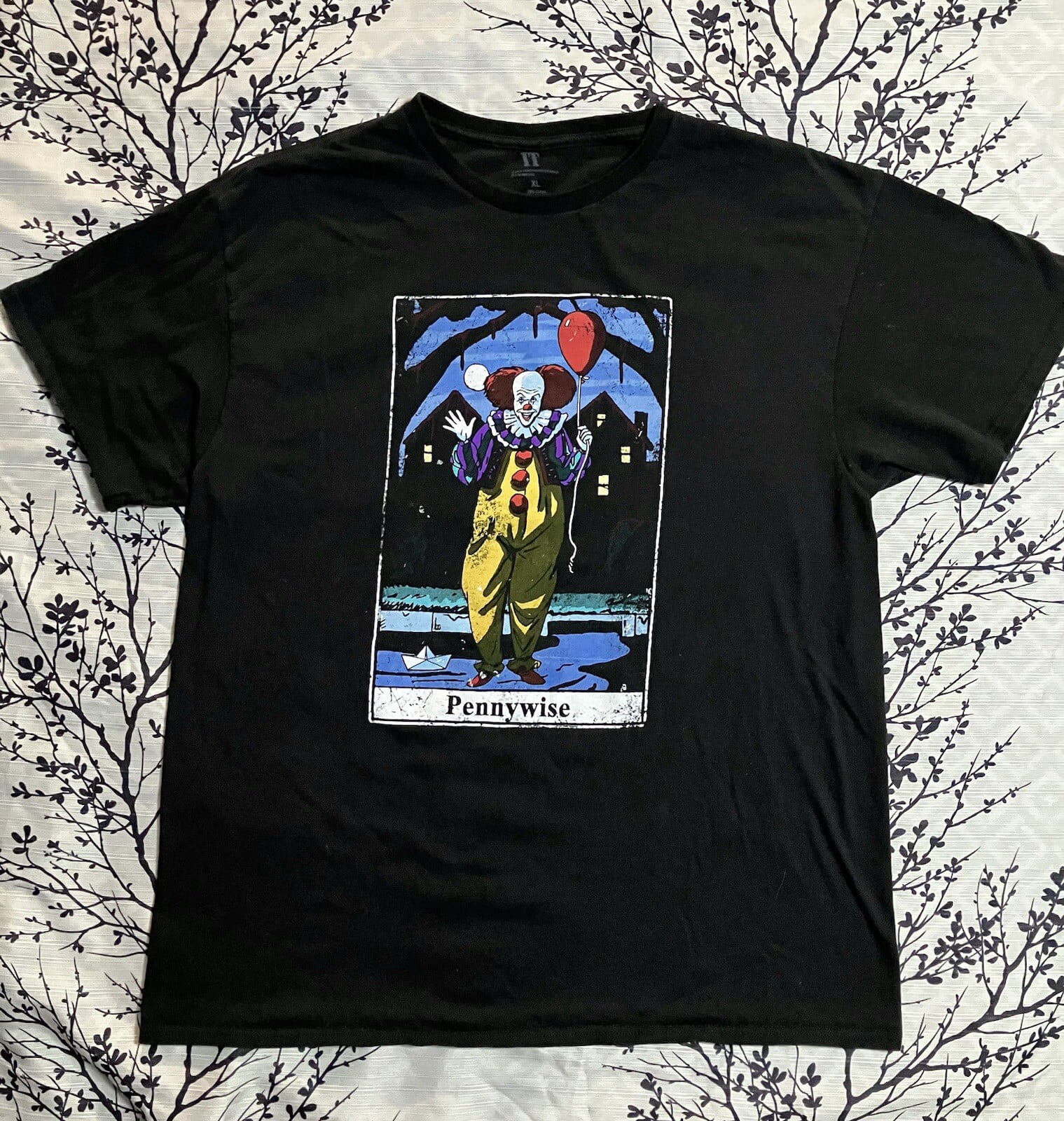 Pennywise IT Black Tarot Card Tim Curry Clown T Shirt Size XL Horror ...