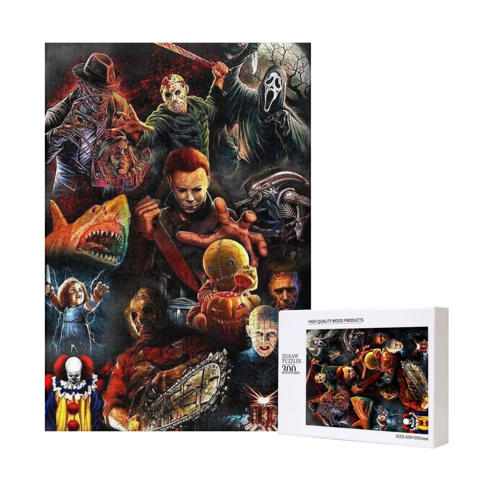 Pennywise-Joker-2 Picture Puzzle For Adults - 300 Piece Of Wooden ...