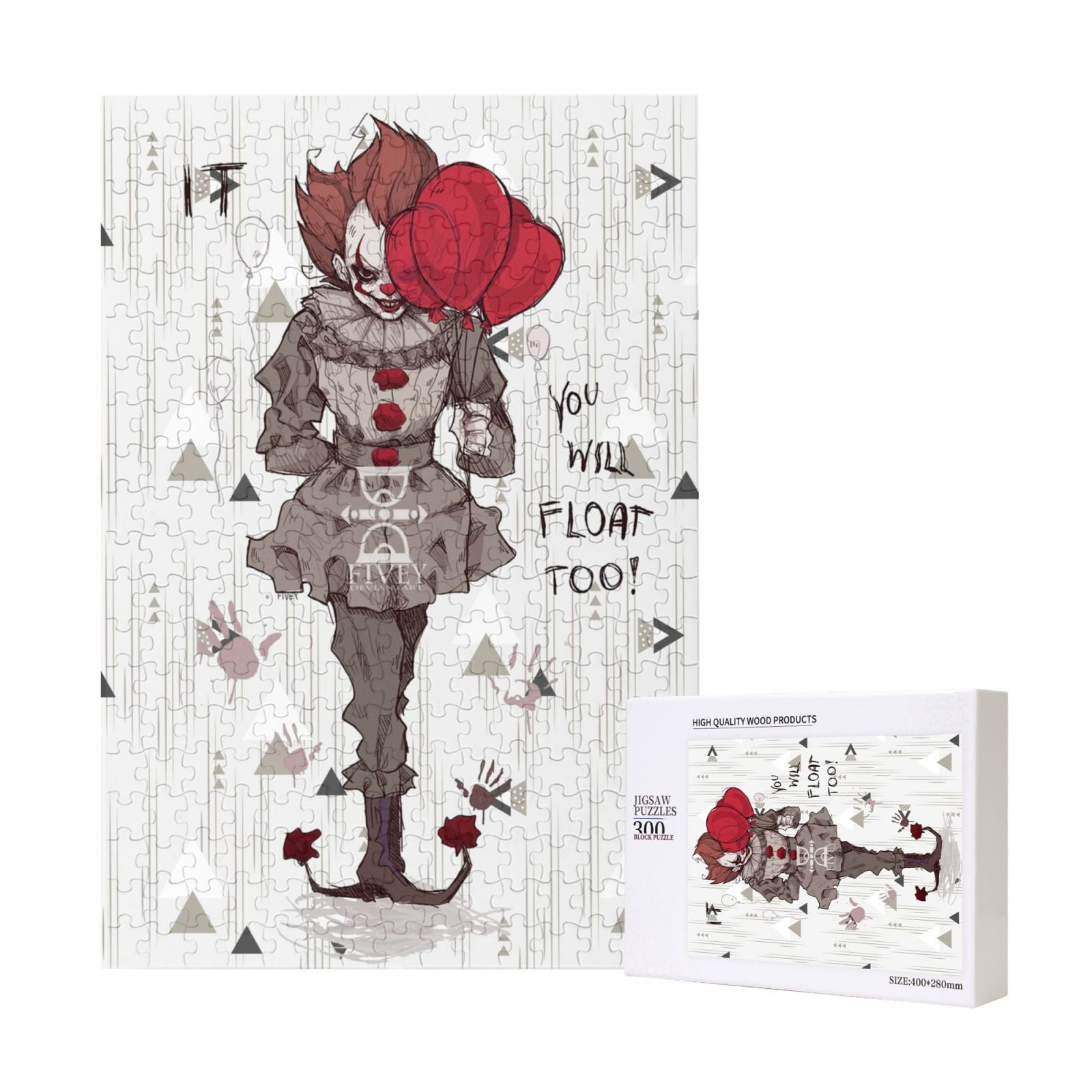 Pennywise Joker Picture Puzzle For Adults - 300 Piece Of Wooden Puzzle ...