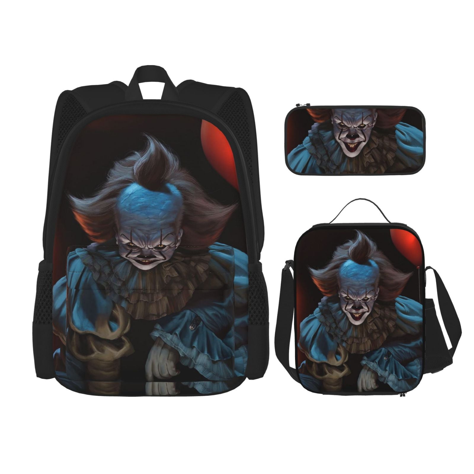 Pennywise The Dancing Clown Casual Backpack 3 Piece Set Daypack ...