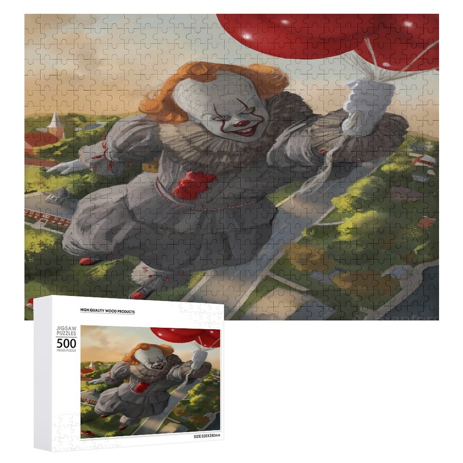 Pennywise Wooden Picture Puzzle-Eco-Friendly Wood, Educational Toy That ...