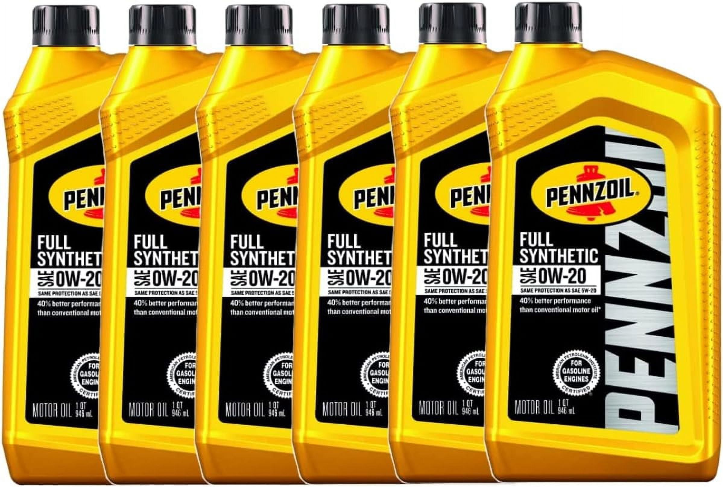 Pennzoil 0W-20 Gasoline Full Synthetic Motor Oil 1 qt - Box of 6 ...