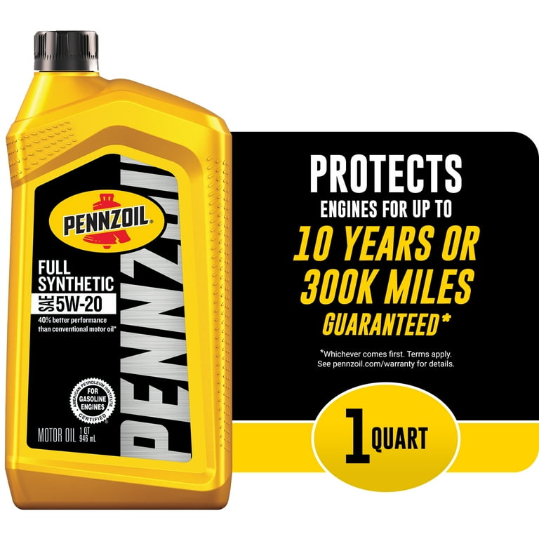 Pennzoil Full Synthetic Motor Oil SAE 0W-20 Motor Oil, 48% OFF