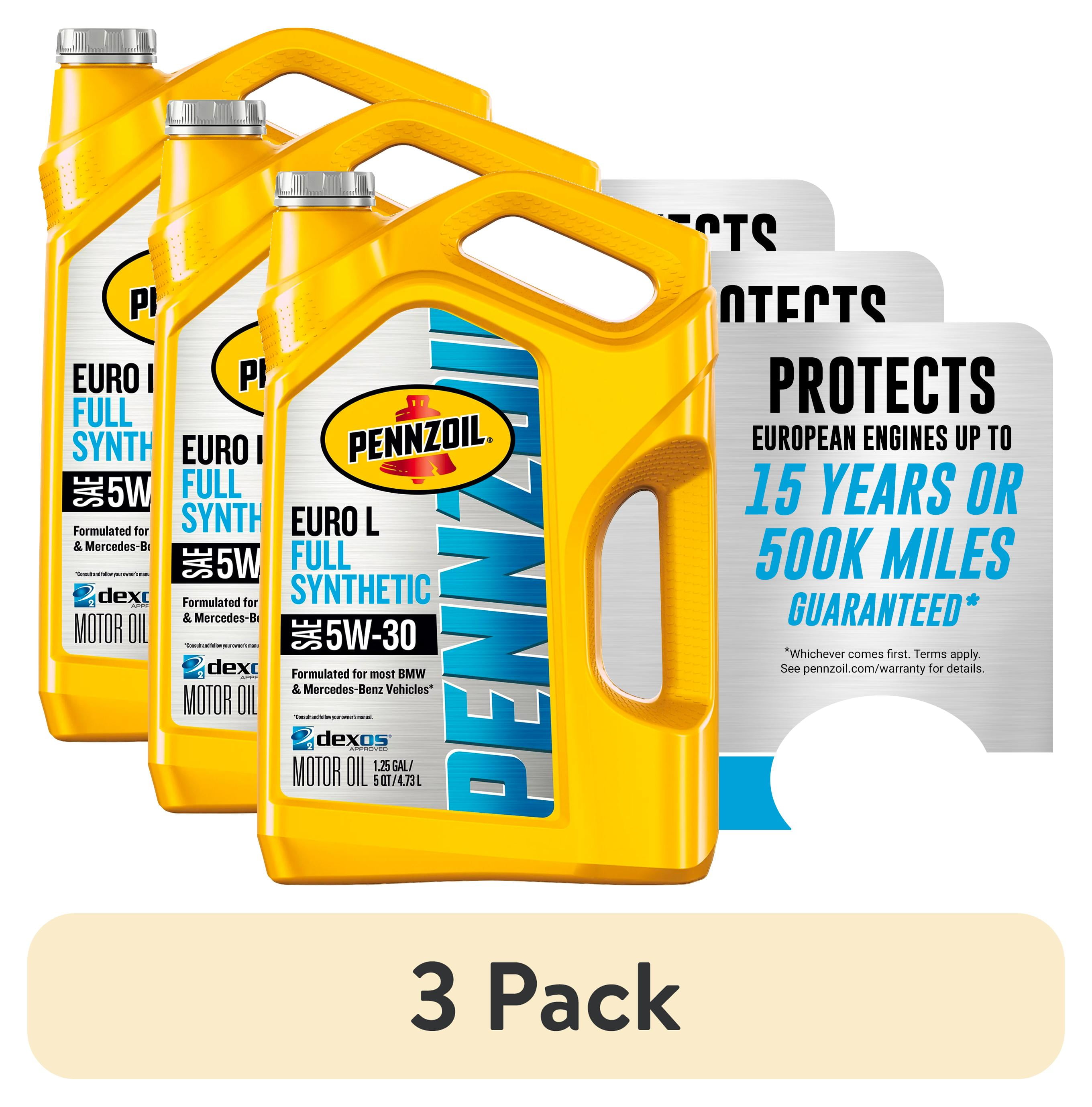 (3 pack) Pennzoil Platinum Euro L Full Synthetic 5W-30 Motor Oil, 5 ...