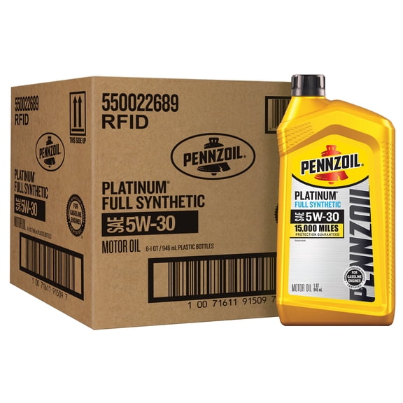 Pennzoil Platinum Full Synthetic SAE 5W-30 Motor Oil, Case of 3 ...