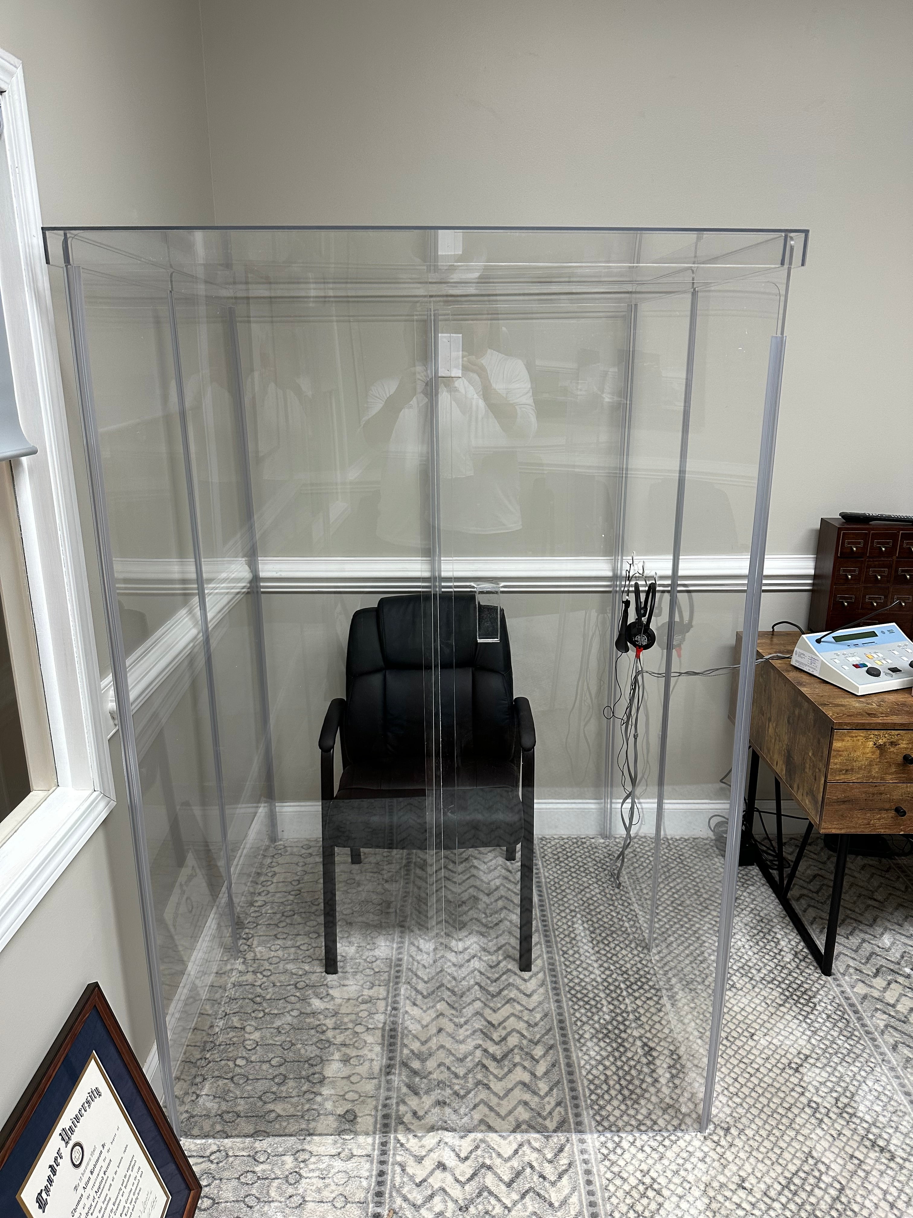 Pennzoni Display Soundproof Acrylic Hearing Booth, 6 ft x 4 ft x 4 ft ...