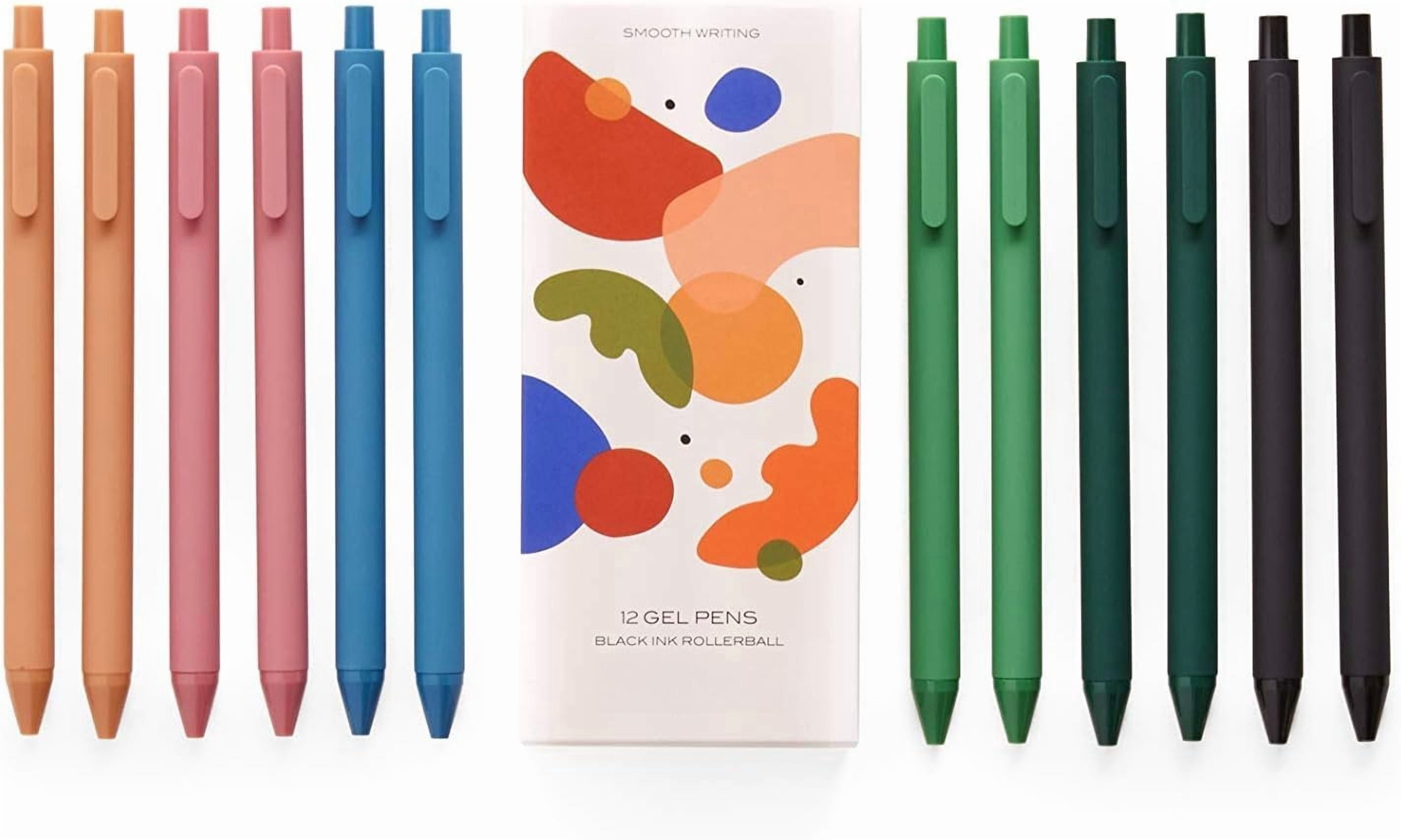 Pens, Black Ink (12 ), Retractable Set, Cute Fine Point (0.5mm), Smooth ...