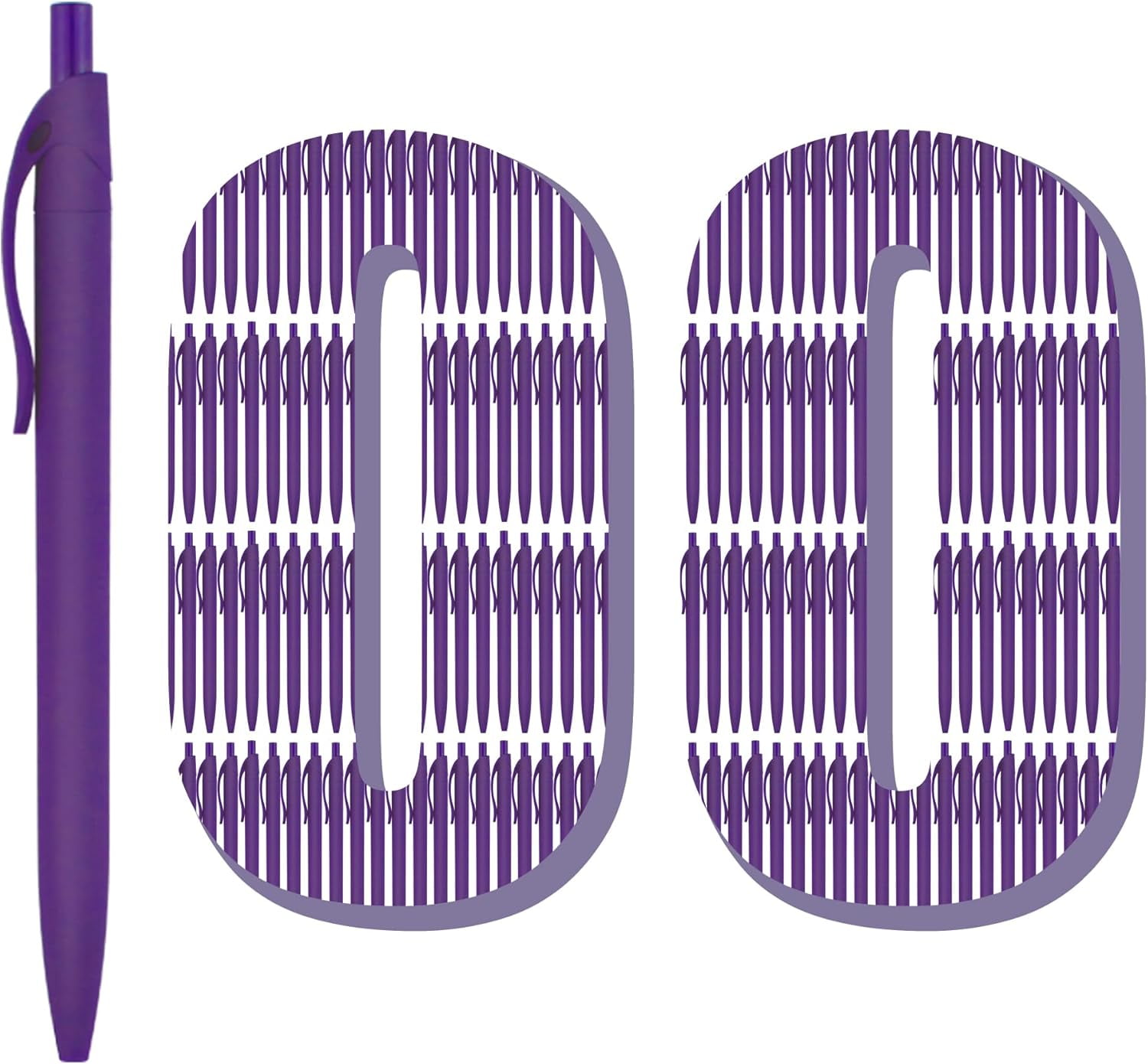 Pens Bulk, 100 Pack No Bleed Purple Barrel Click Pens, Wholesale ...