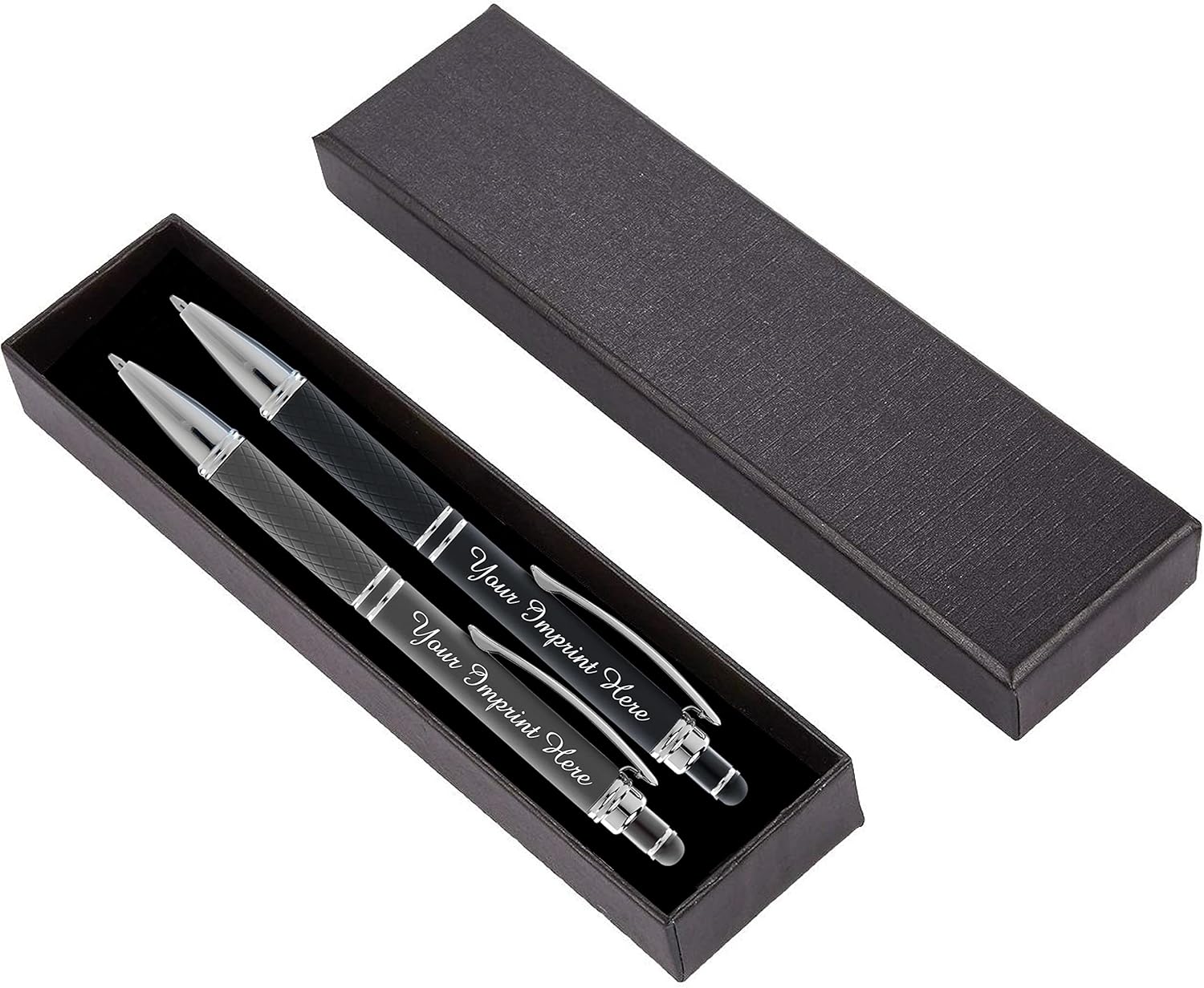 - Pens Gift Set - 2 Pack of Soft Touch Metal Pens w/gift box - Luxury ...