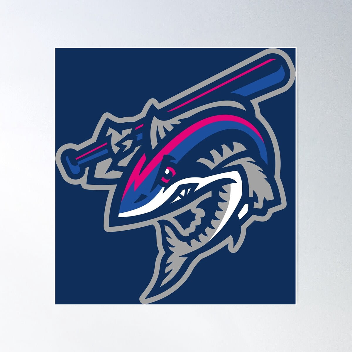 Pensacola Blue Wahoos-Jersey Poster Wall Art, Modern Wall Decor For ...