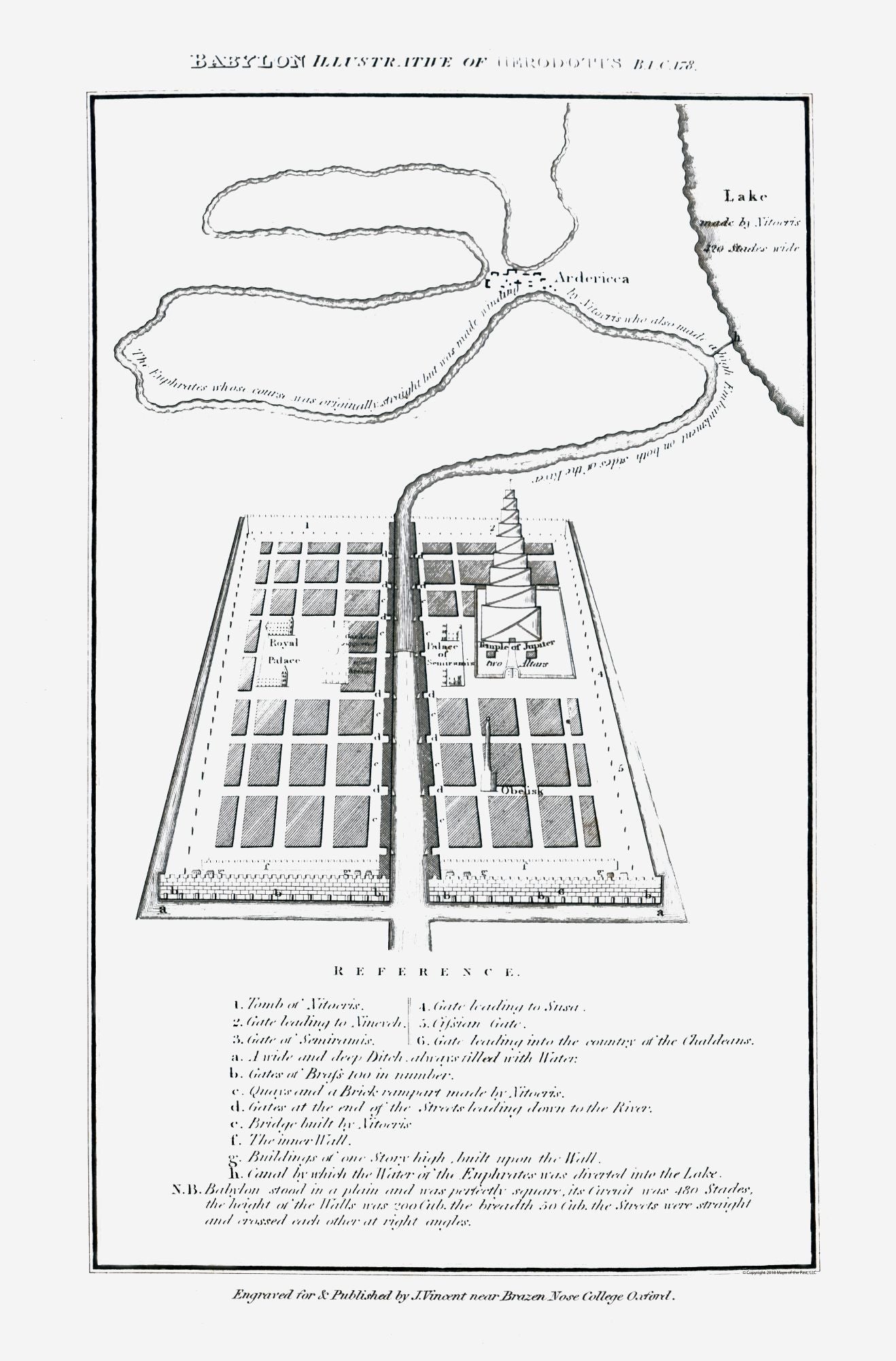 Historic Map - Babylon Herodotus Susiana - Vincent 1828 - 23 x 34.90 ...