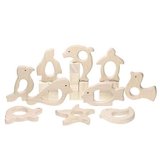 Penta Angel 10Pcs Wood Teething Rings Pain Relief Natural Wood Teething ...