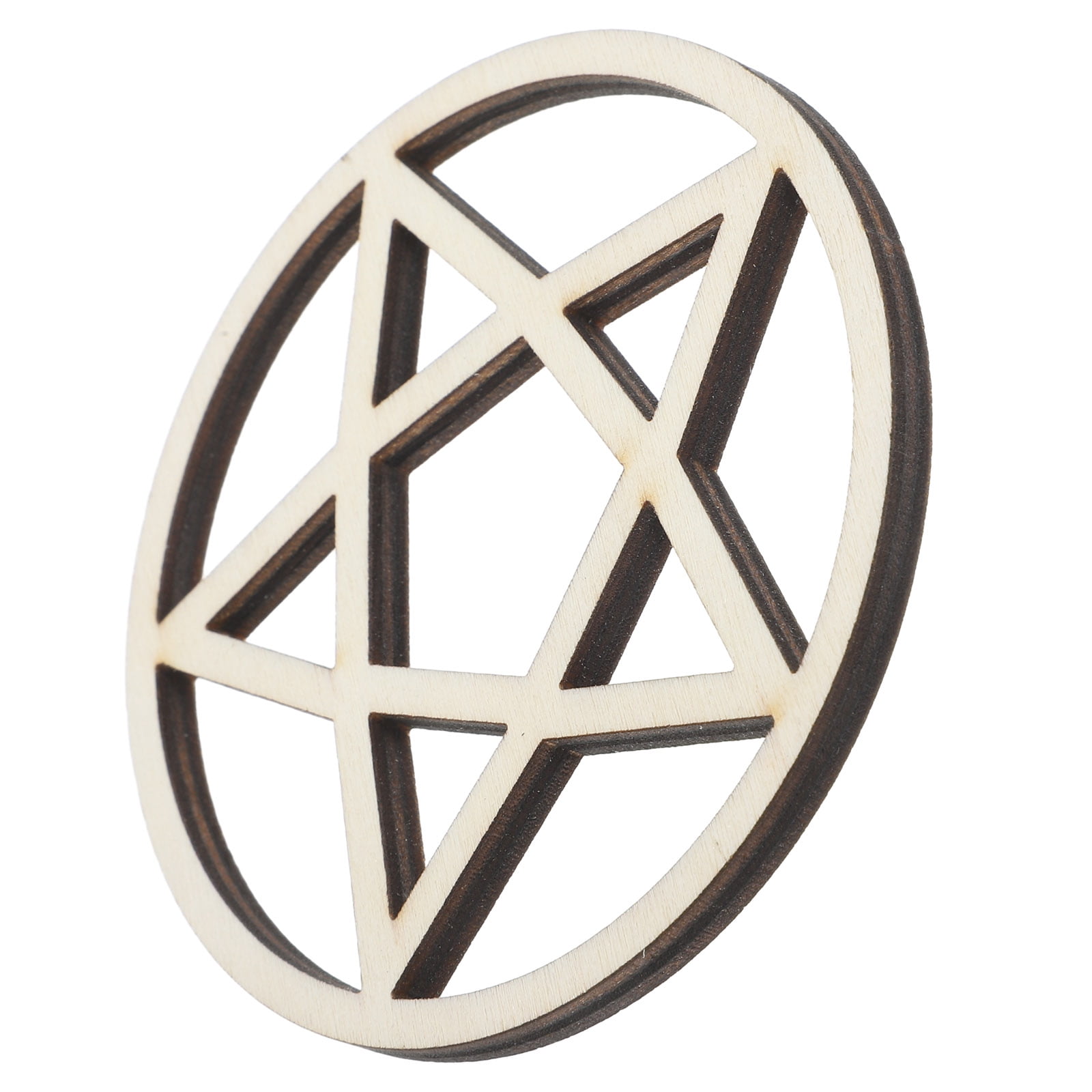 Pentacle Ornament Wooden Carving Decor Table Sacred Geometry Wall ...