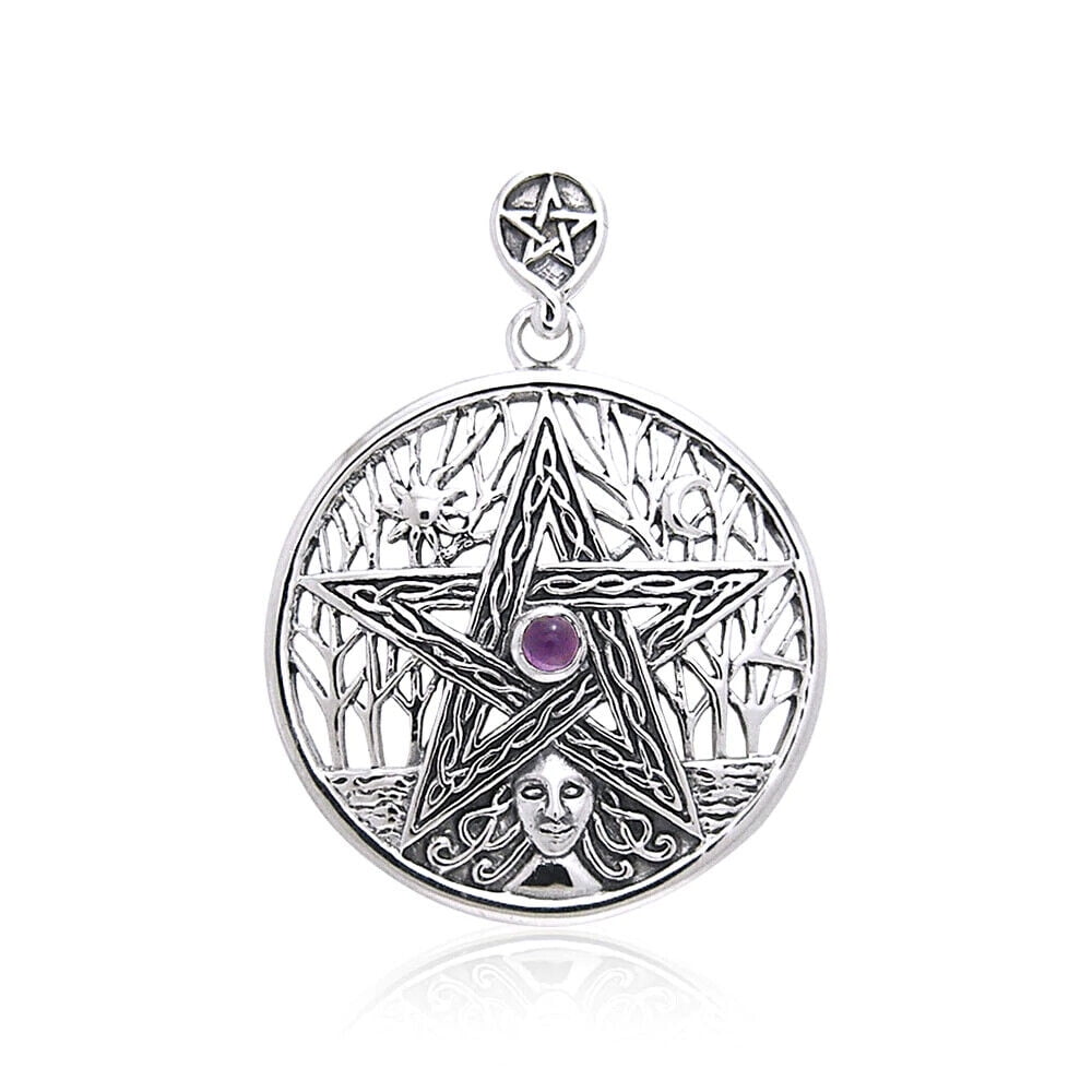 Pentacle Tree of Life Pendant Sun Moon .925 Sterling Silver Peter Stone ...