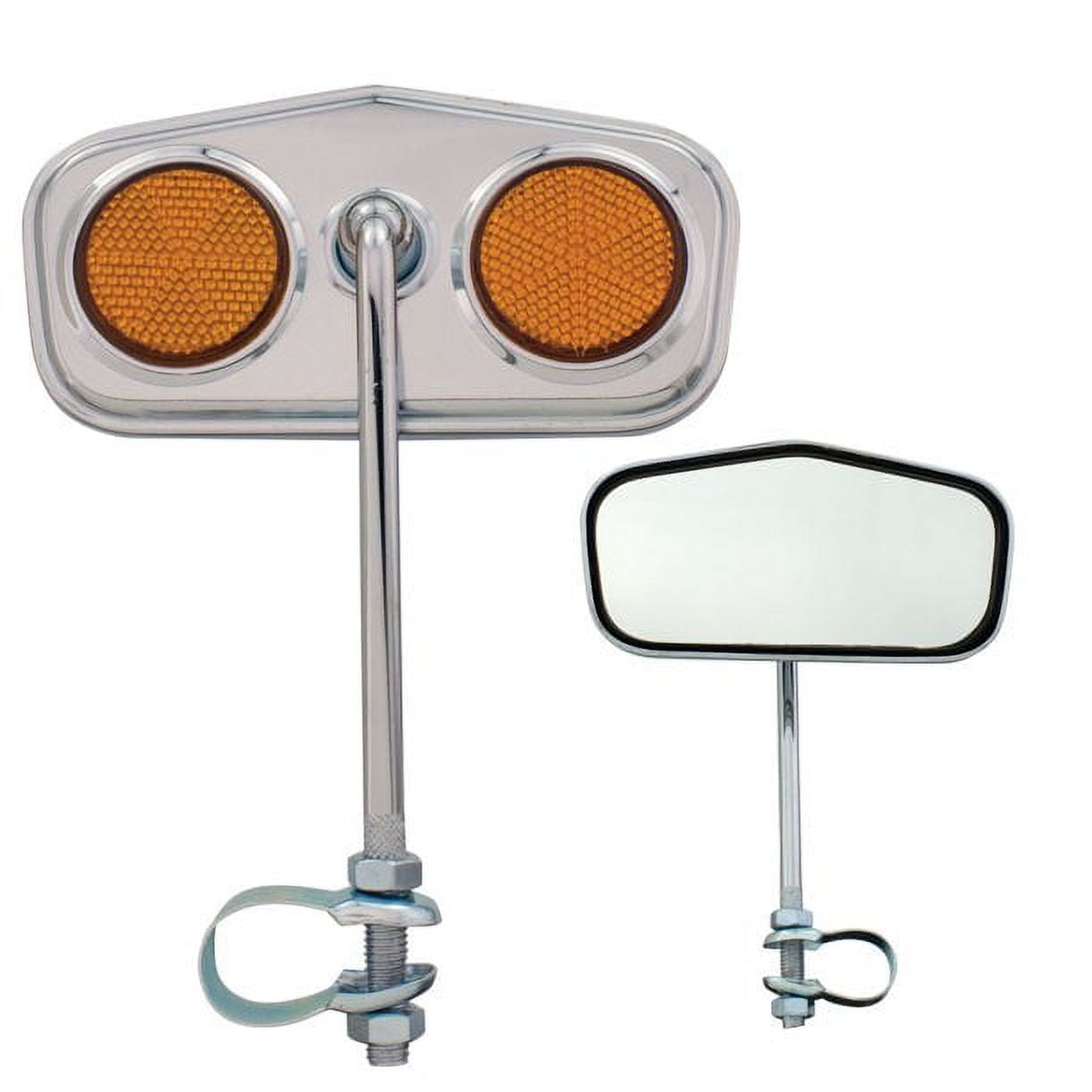 Enix Pentagon Diamond Bicycle Mirror Chrome, Amber Reflectors, Rear ...