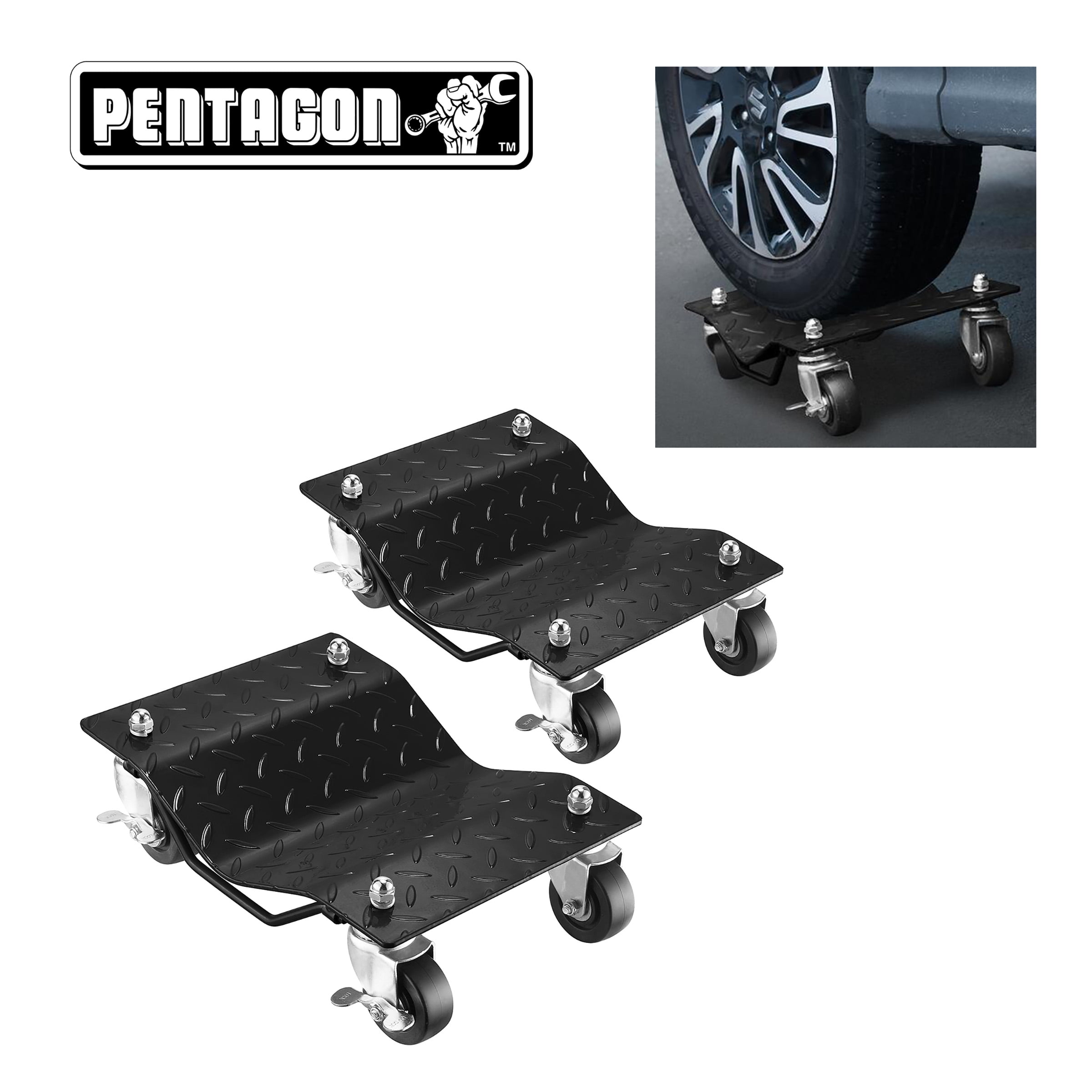 Pentagon Tool | Premium 2-Pack | Car Tire Dolly - Tire Skates - Walmart.com