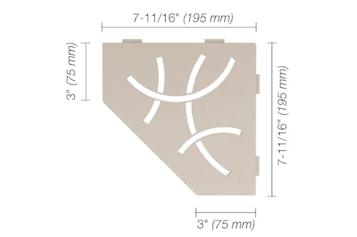 Pentagonal Corner Shelf for Tiled Walls - Curve Design, Aluminum ...