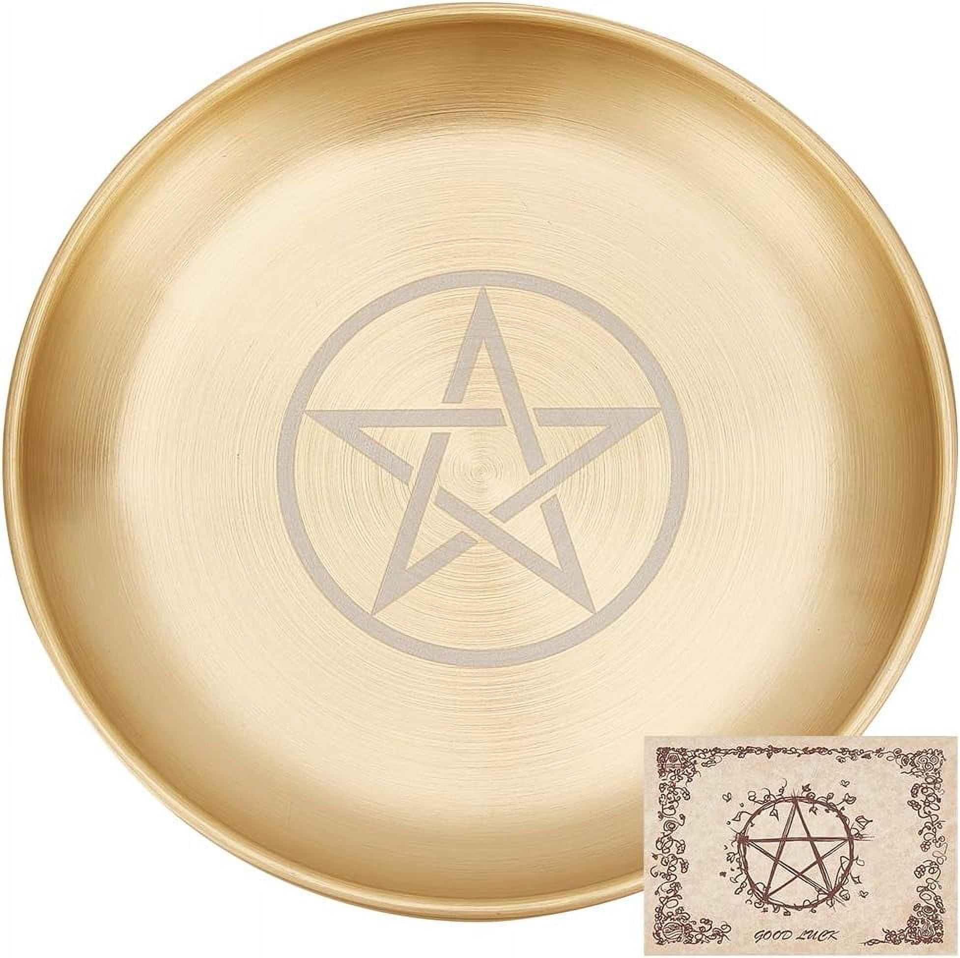 Pentagram Altar Plate Star Tarot Plate Ritual Burning Candle Holder ...