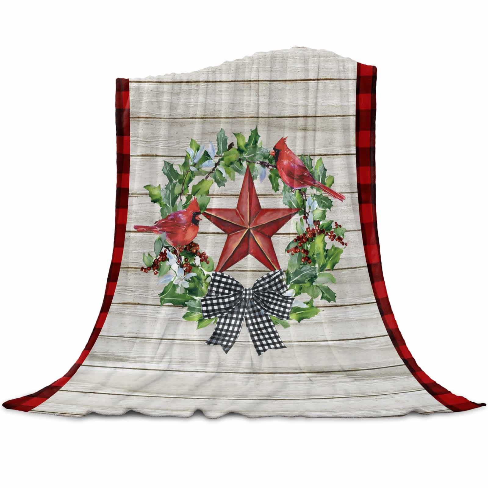 Pentagram with Black Plaid Bow Flannel Blanket for Bed,Travel and ...