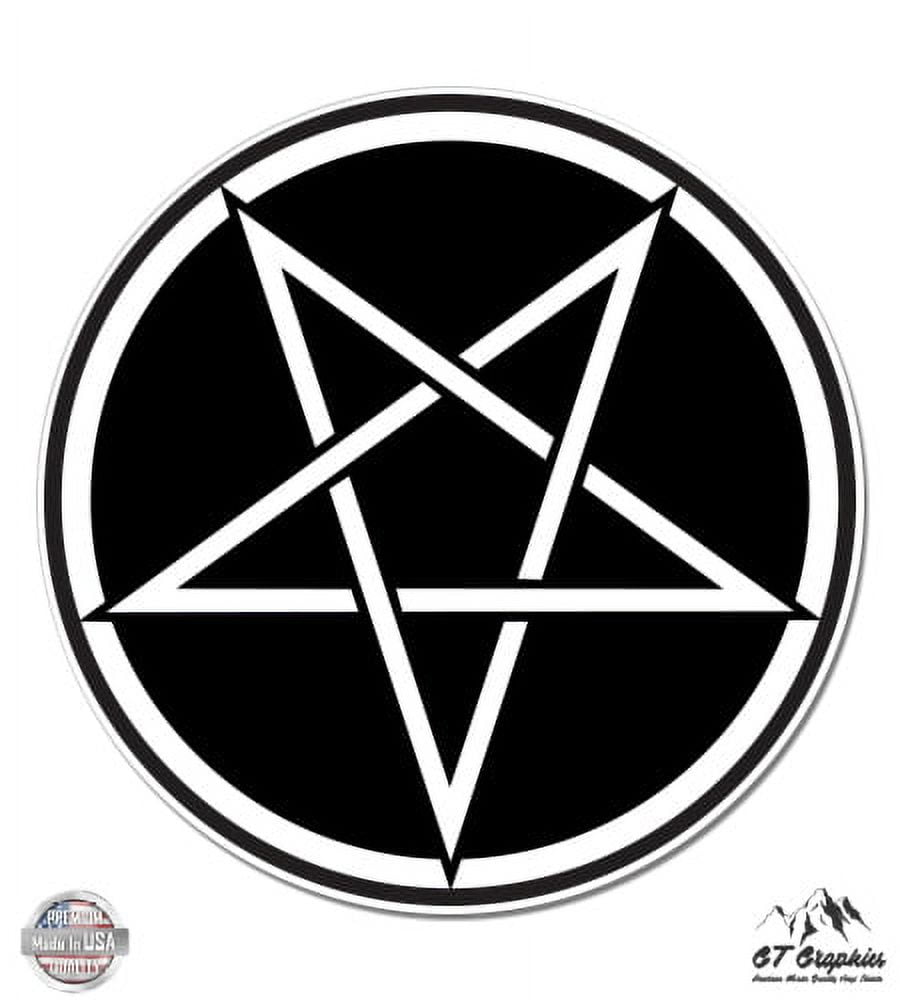 Pentagram Circle - 5" Vinyl Sticker - For Car Laptop I-Pad - Waterproof ...