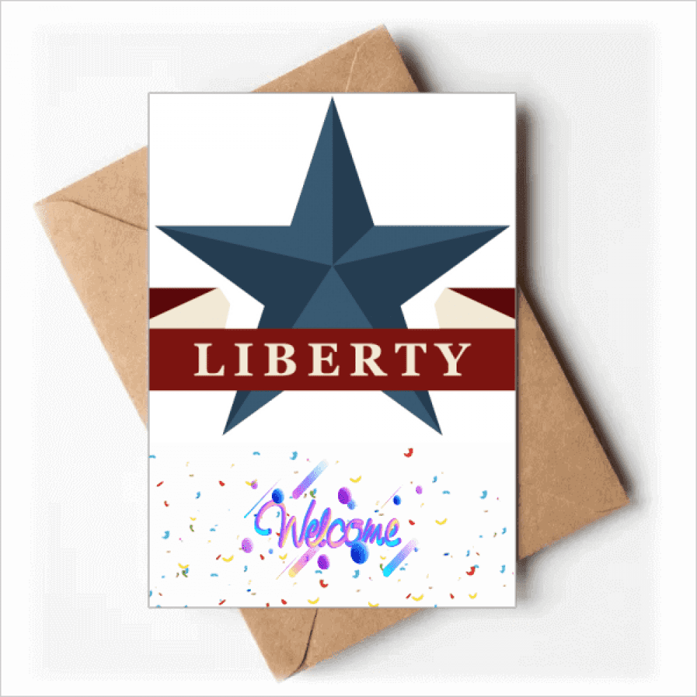 Pentagram Liberty Slogan America Country City Welcome Back Greeting ...