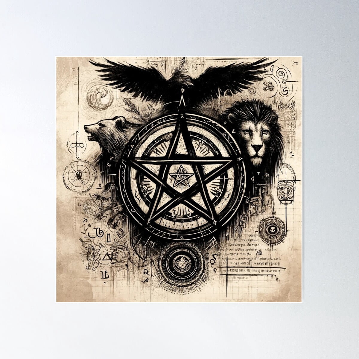Pentagram Of Courage And Strength No. 2 Poster Wall Art, Modern Wall ...