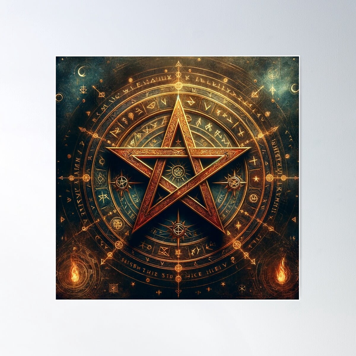 Pentagram Of Courage And Strength Poster Wall Art, Modern Wall Decor ...