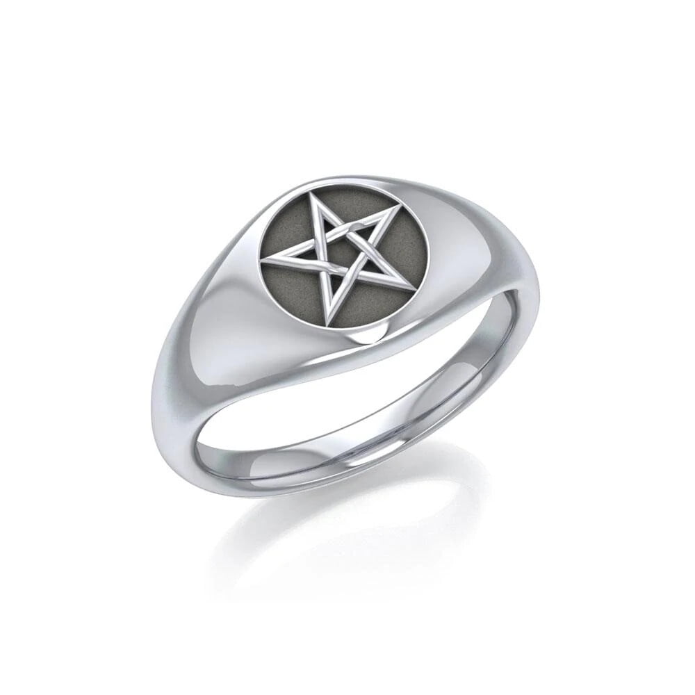 Pentagram Pentacle 925 Sterling Silver Ring Fine Pagan Wicca Jewelry ...